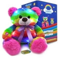The Noodley Light-Up 16" Stuffed Animal Rainbow Glow Teddy Bear Plush ...