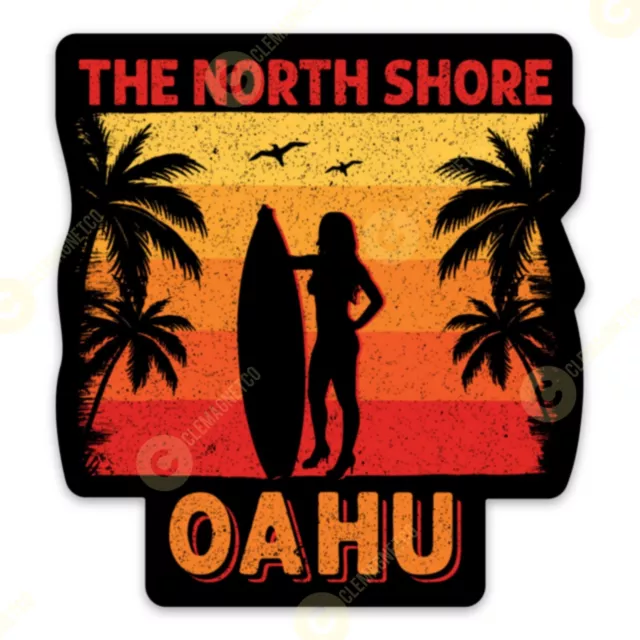 The North Shore Oahu Hawaii Sticker - Island Beach Surfing Surf Shop ...