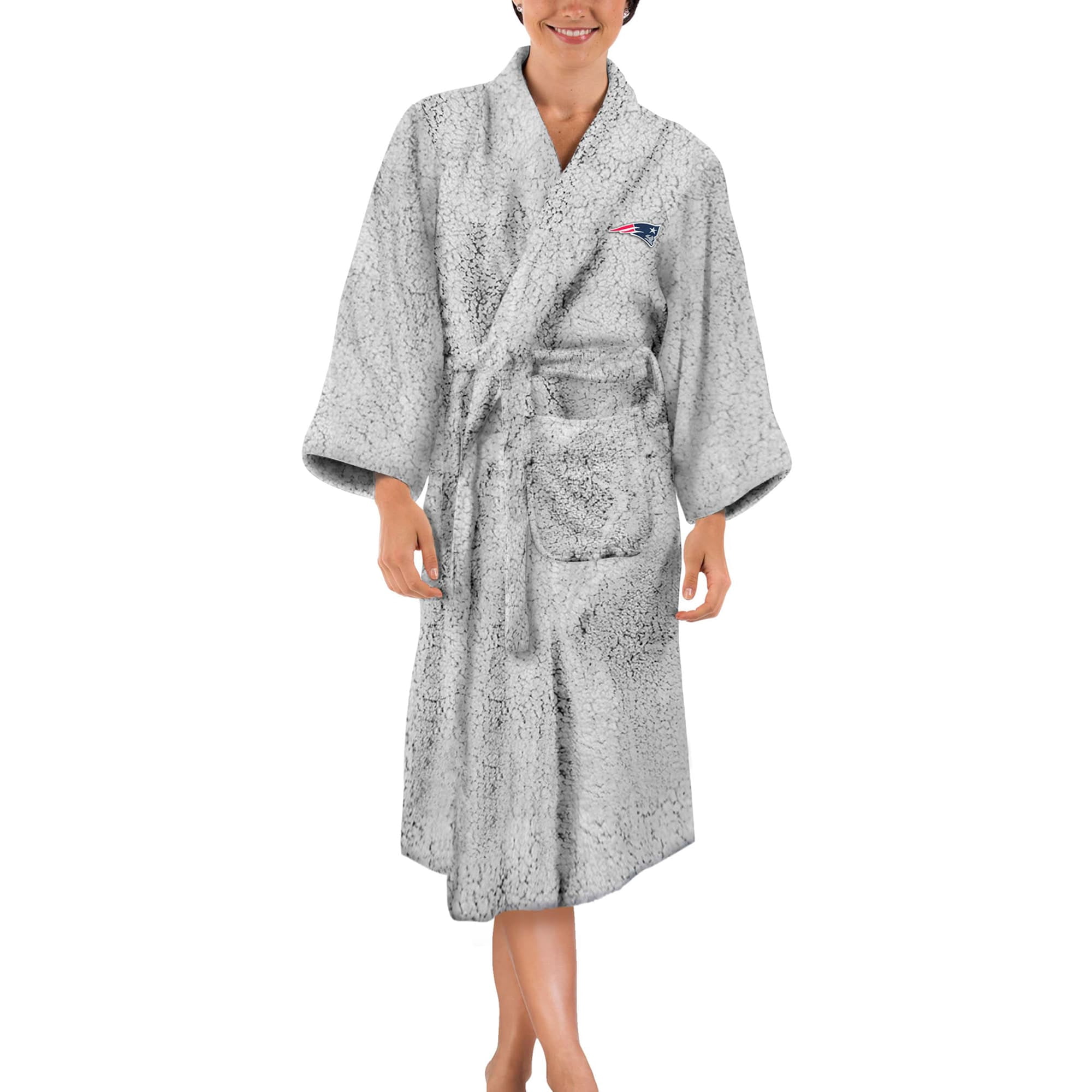 Women's The Northwest Group Gray New England Patriots Sherpa Bathrobe ...