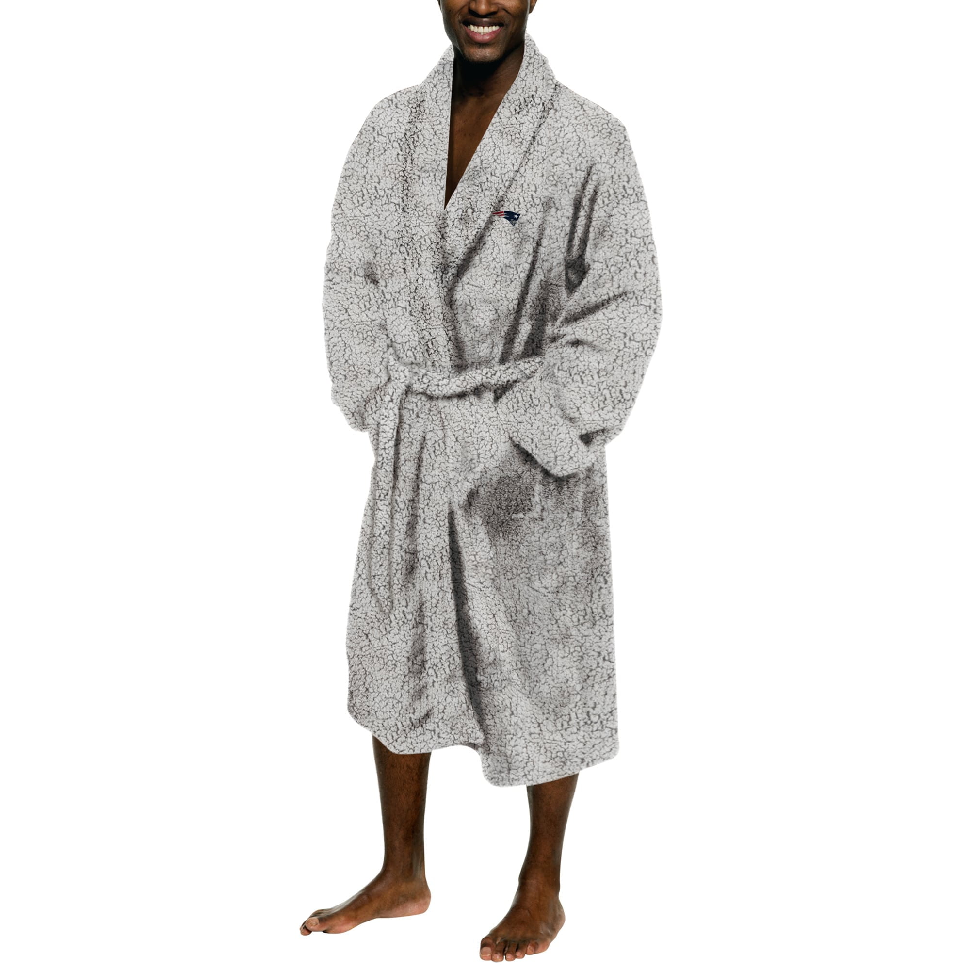 Men's The Northwest Group Gray New England Patriots Sherpa Bath Robe ...