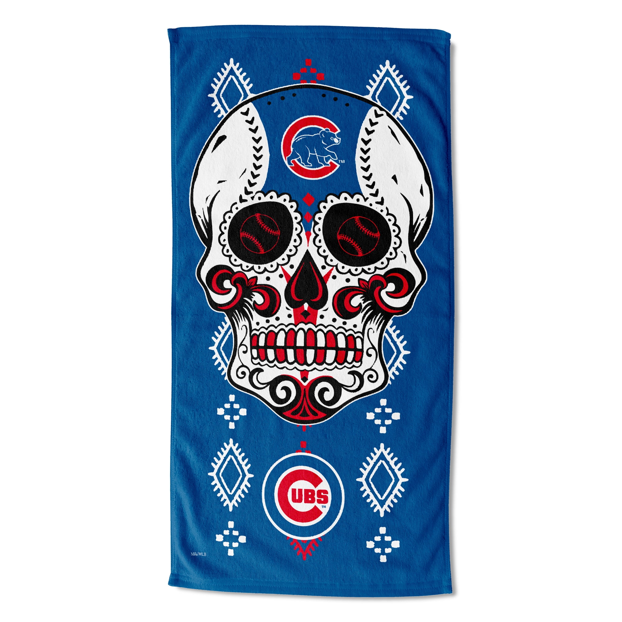 The Northwest Group Chicago Cubs 30" x 60" Candy Skull Printed Beach ...