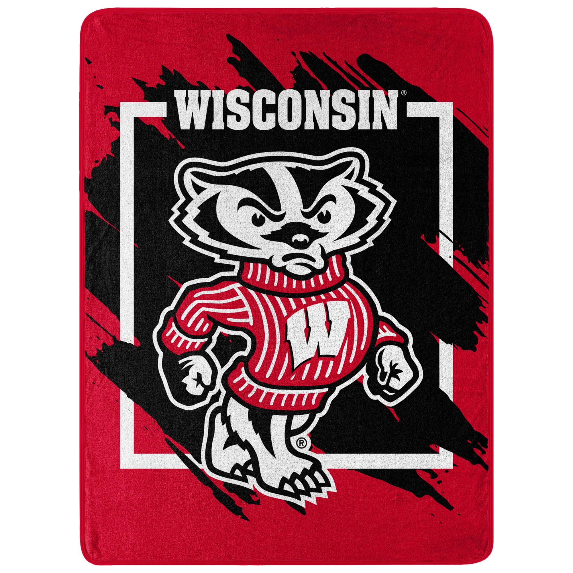 The Northwest Group Wisconsin Badgers 46" x 60" Plush Throw Blanket ...