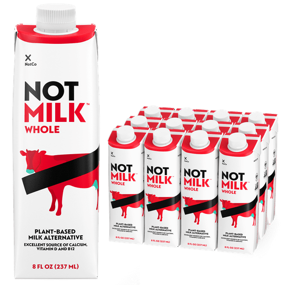 Not Company NotMilk, Plant Based, 8 Fl Oz, Pack of 12, Shelf-Stable ...