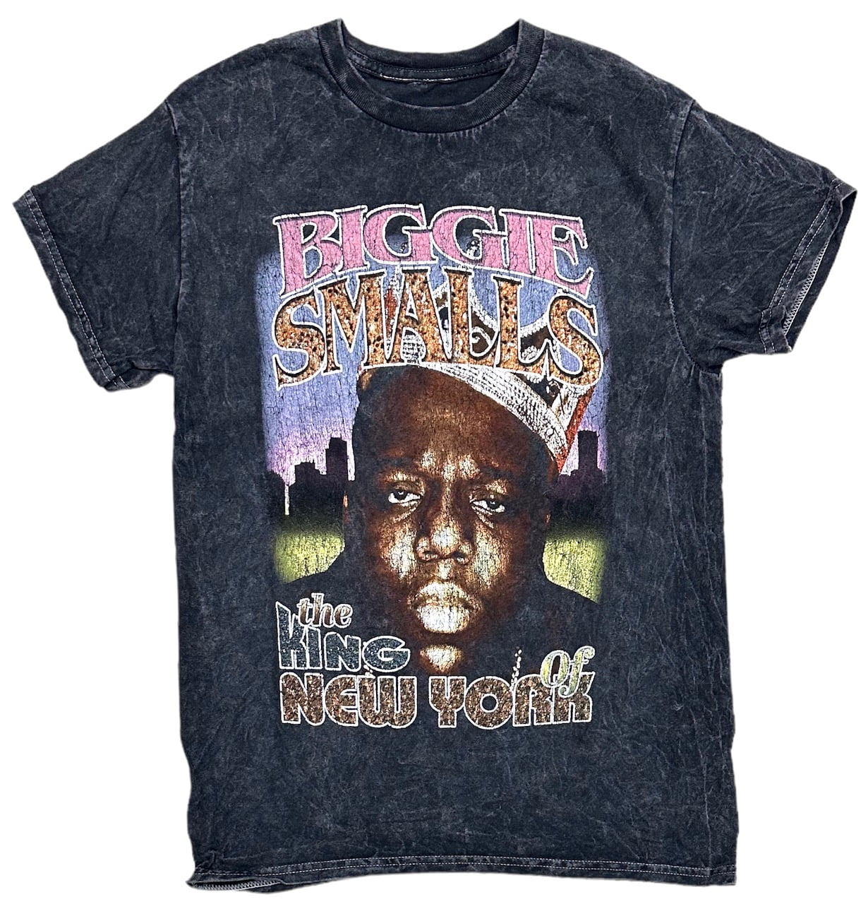 The Notorious B.I.G. Biggie Smalls Men's Acid Distressed Vintage Wash ...