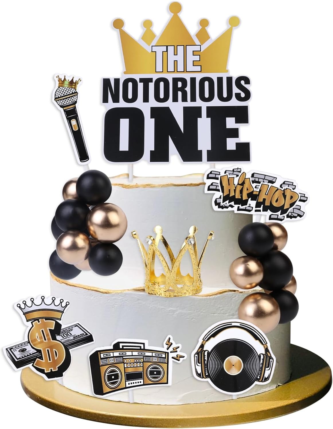 The Notorious One Cake Decorations - Hip Hop 1st Cake Cupcake Toppers ...