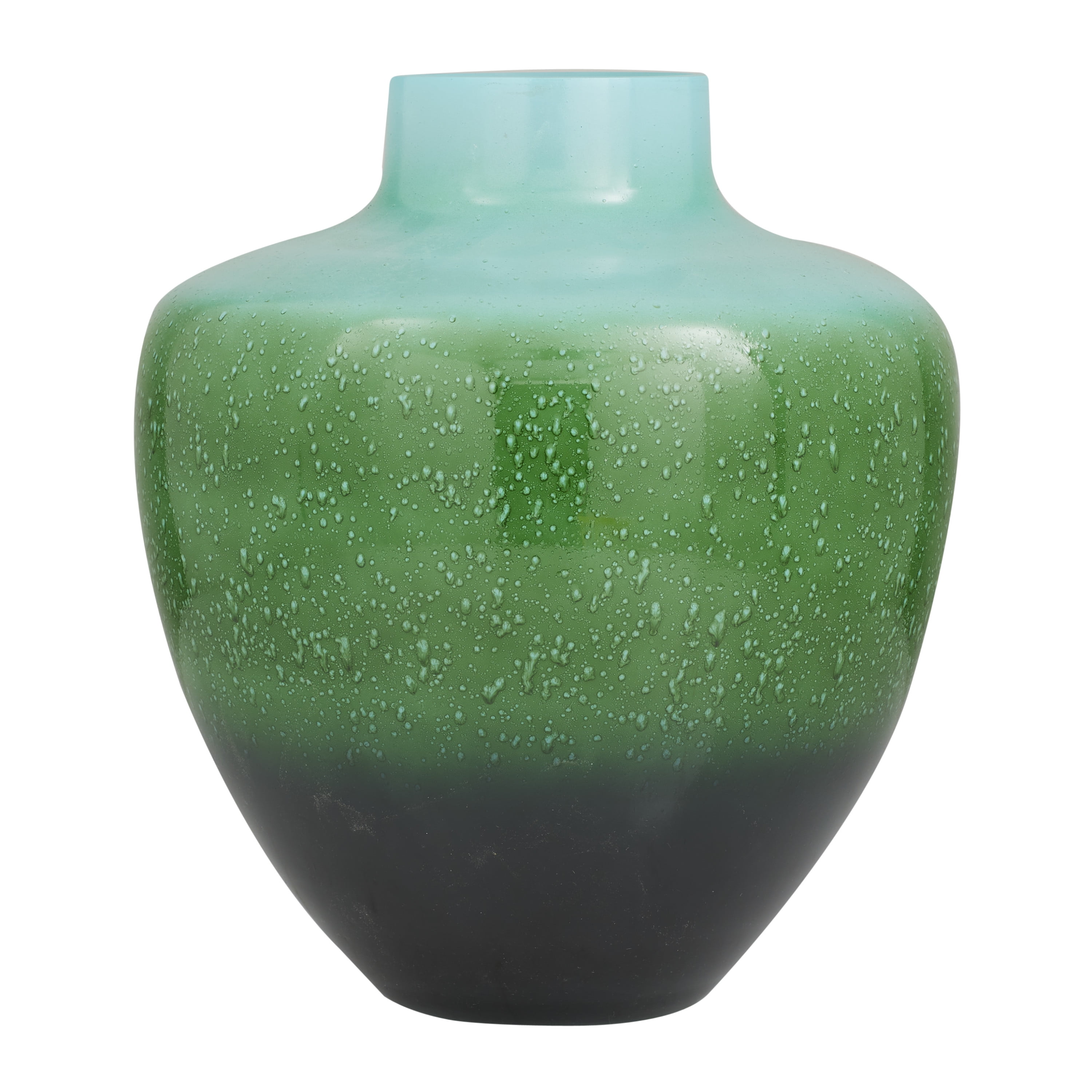 DecMode 13" Handmade Green Glass Vase - Walmart.com