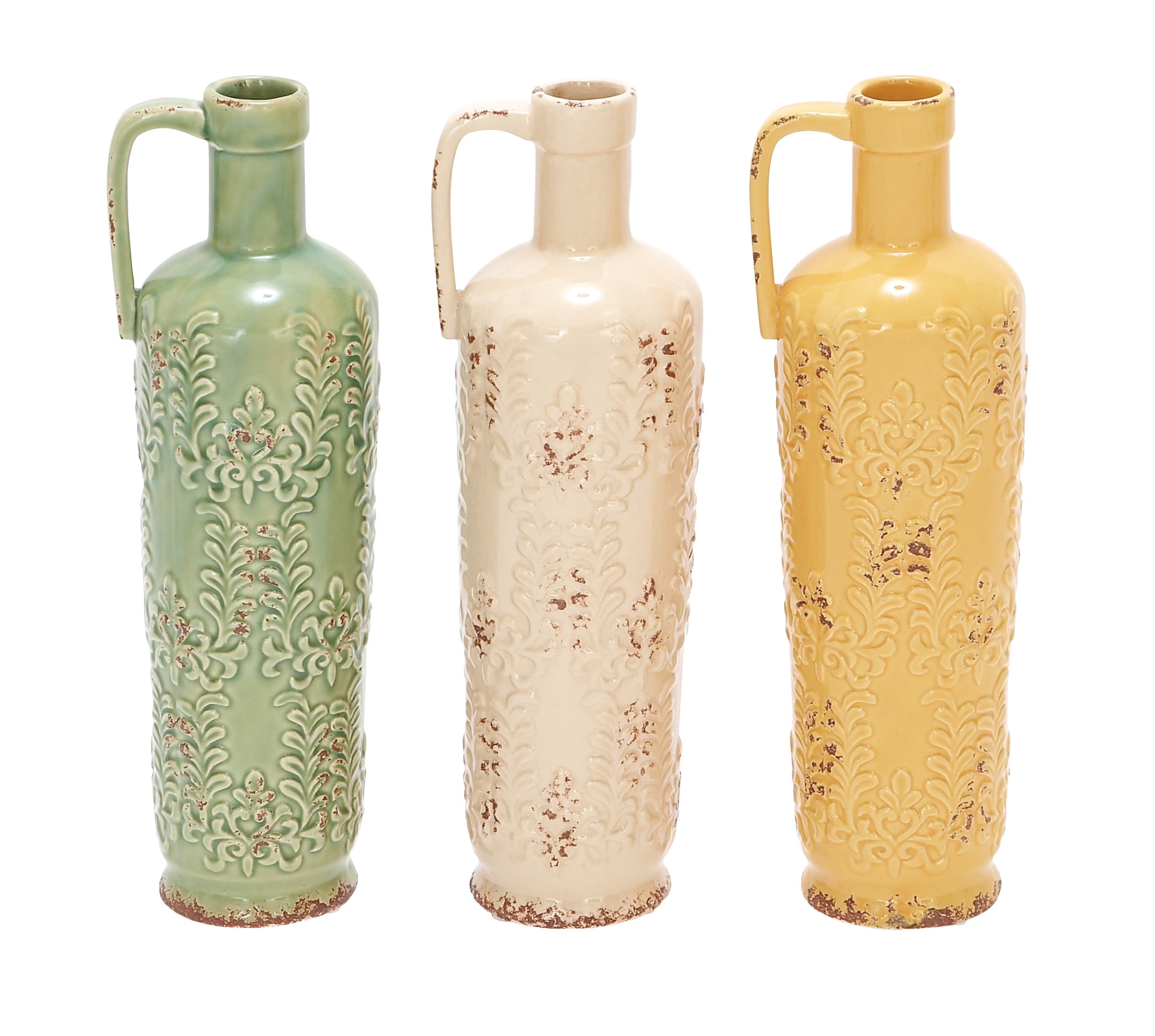 The Novogratz 14"H, 5"W Multi Colored Ceramic Vase, Set of 3 - Walmart.com
