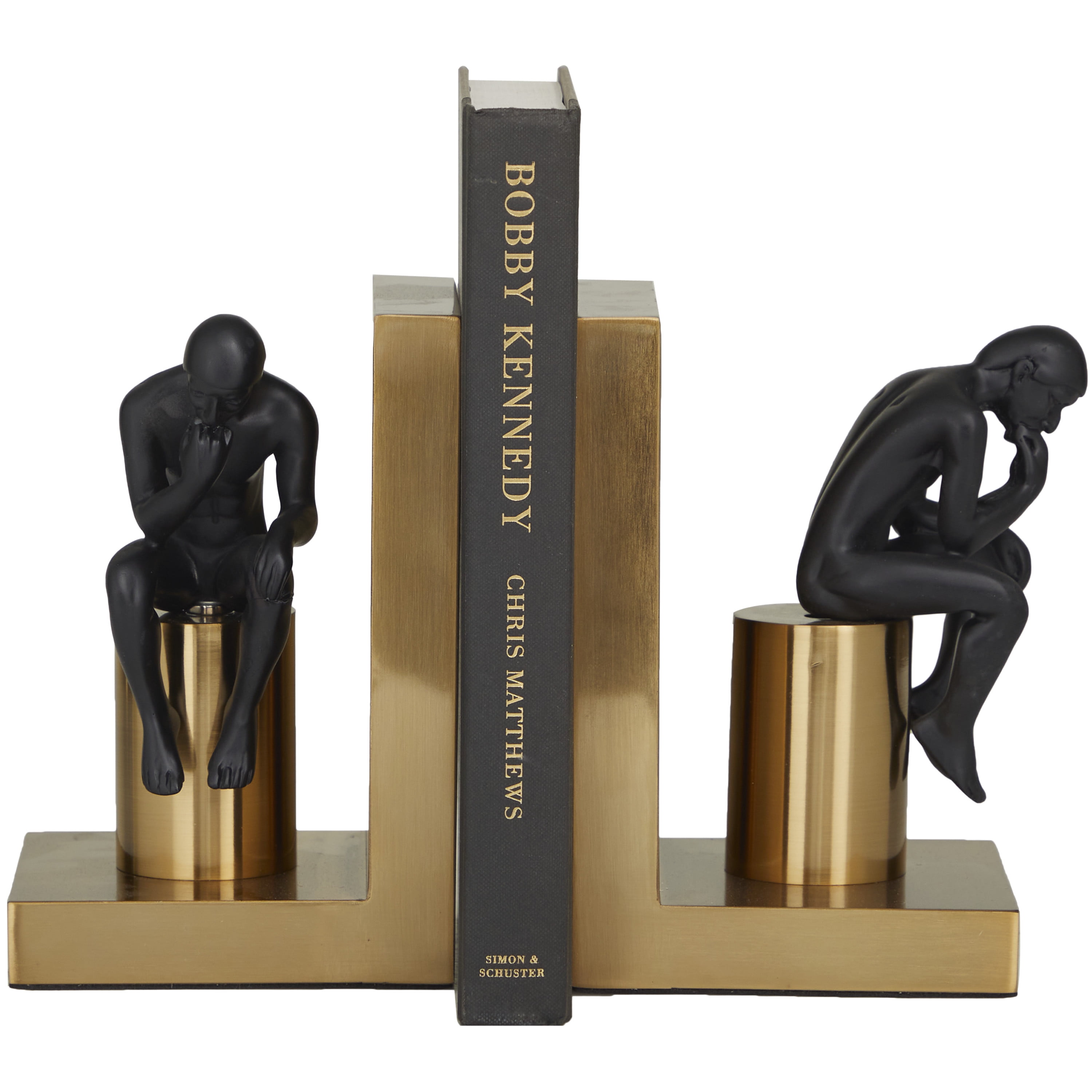 DecMode 5" The Thinker People Gold Metal Bookends (Set of 2) - Walmart.com