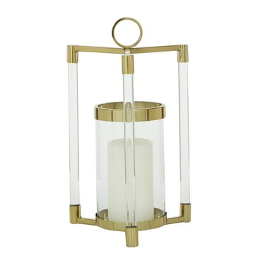 Distressed White Large Window Pane Style Candle Lantern - Walmart.com