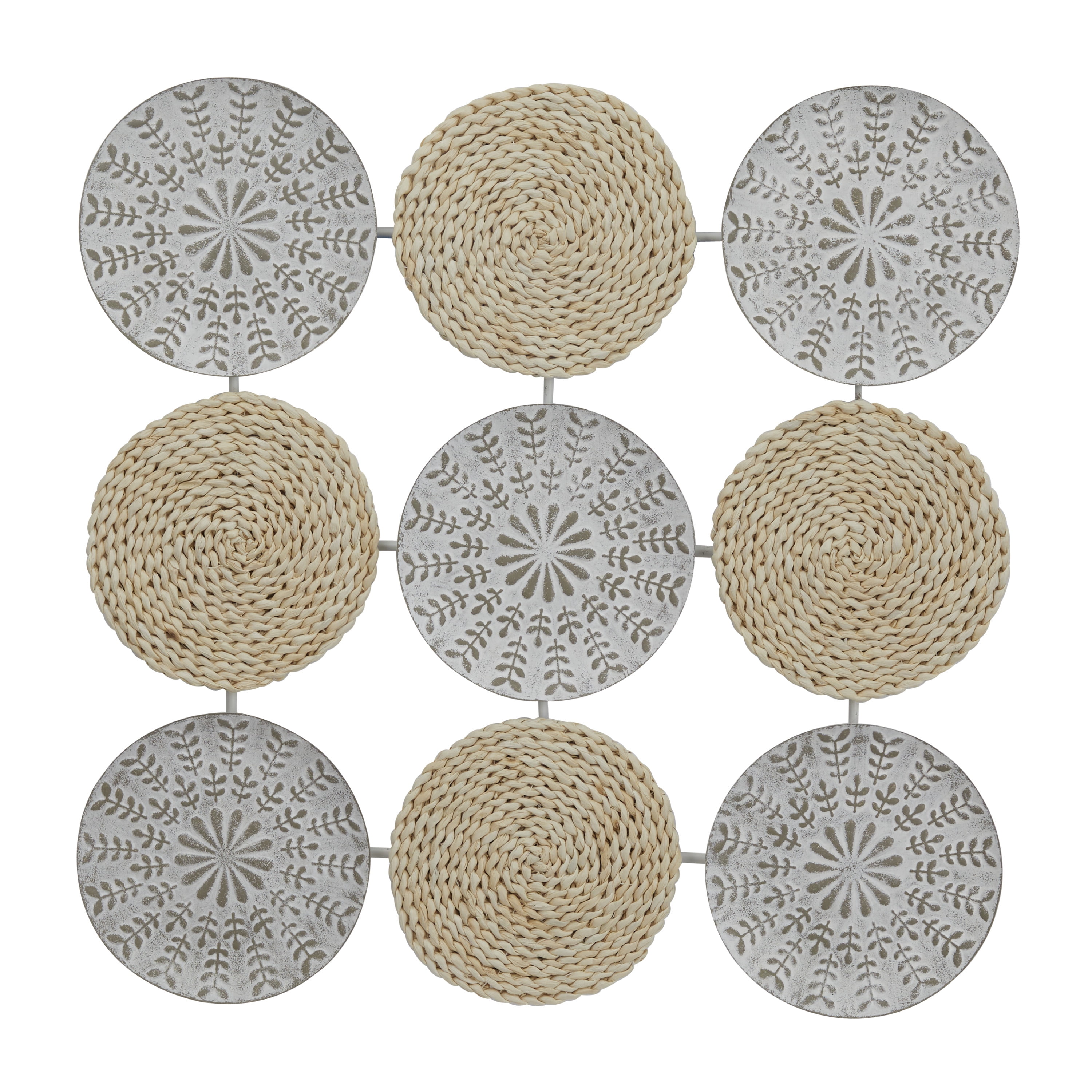 The Novogratz Gray Metal Carved Designs Plate Wall Decor - Walmart.com