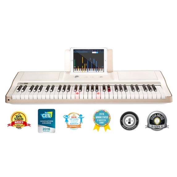 The ONE Smart Piano - Light Keyboard, White/Gold - Walmart.com