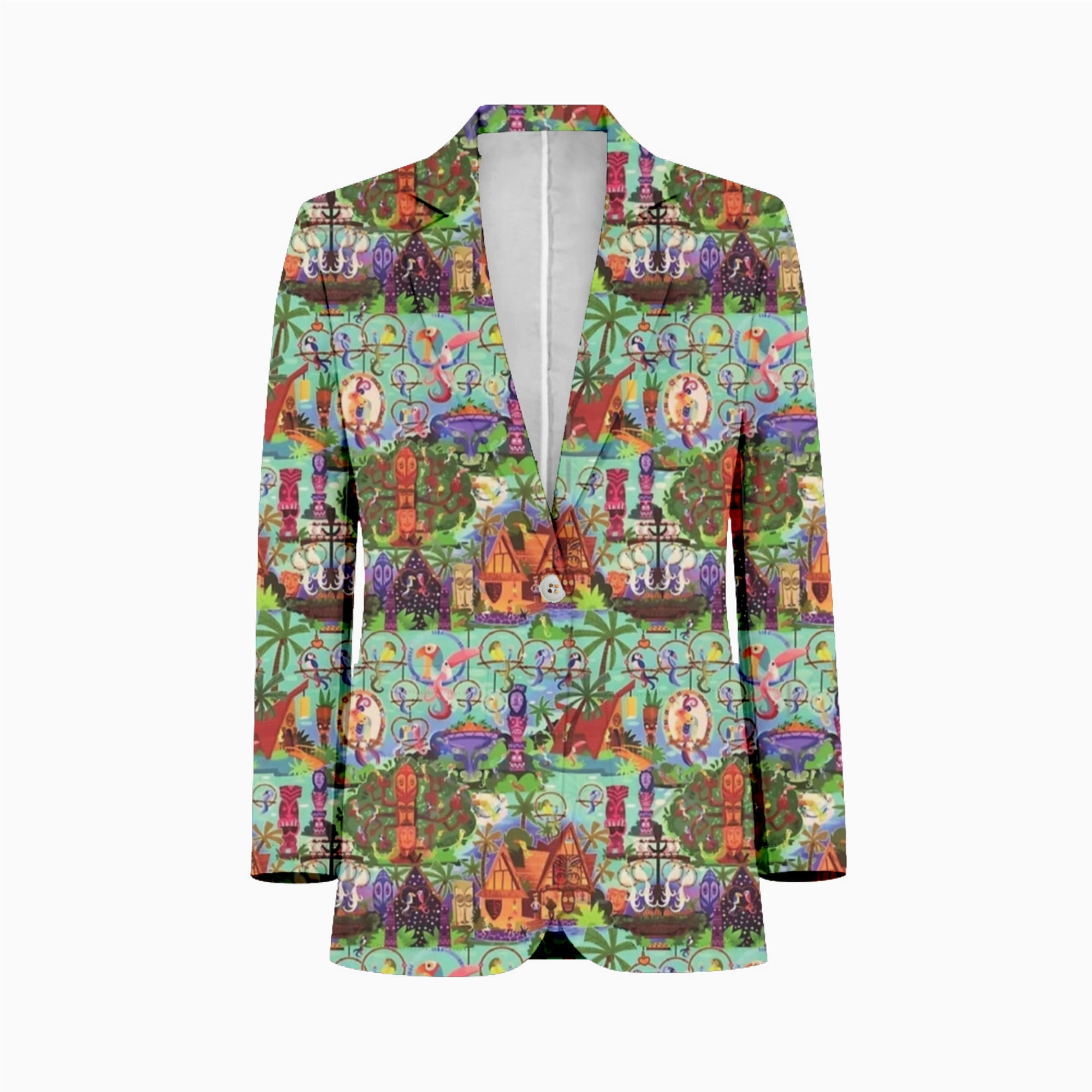 The ORIGINAL Enchanted Tiki Room Collage Mens Suits Shawl Collar Slim ...
