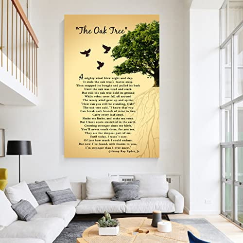 The Oak Tree Poem Wall Art, The Oak Tree Poem Canvas Print Wall Decor ...