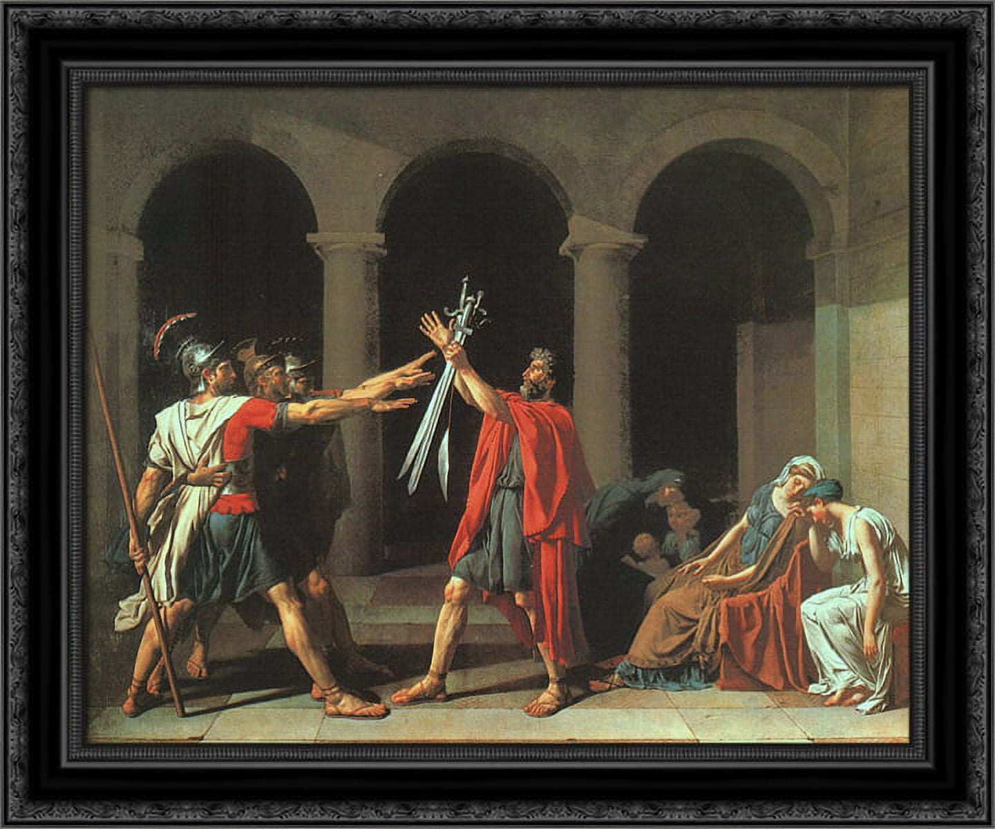 The Oath of the Horatii 23x20 Black Ornate Wood Framed Canvas Art by ...