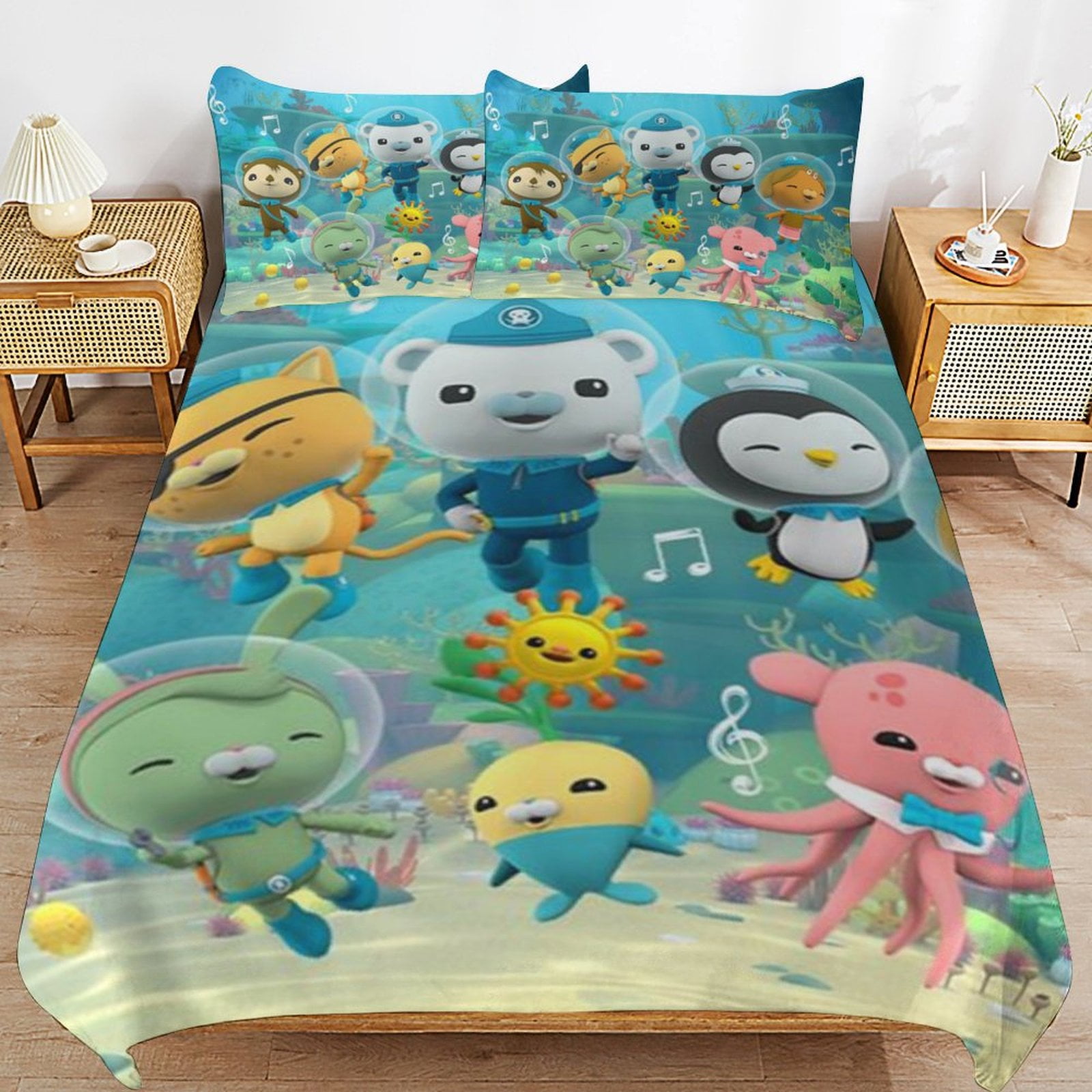 The Octonauts 3 Pieces Bedding Set 3D Printed Lightweight Bed Quilt Set ...