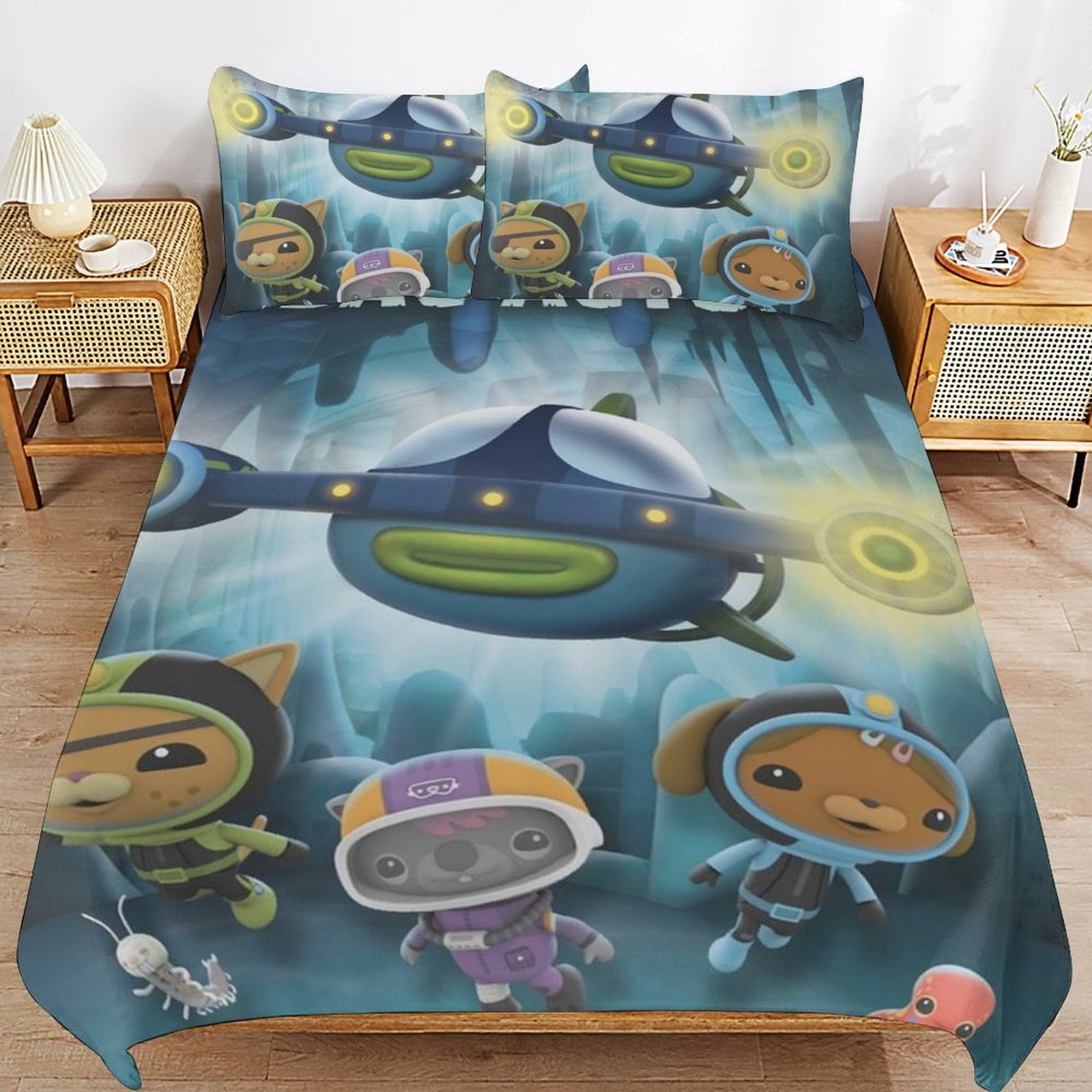 The Octonauts 3 Pieces Bedding Set 3D Printed Lightweight Bed Quilt Set ...