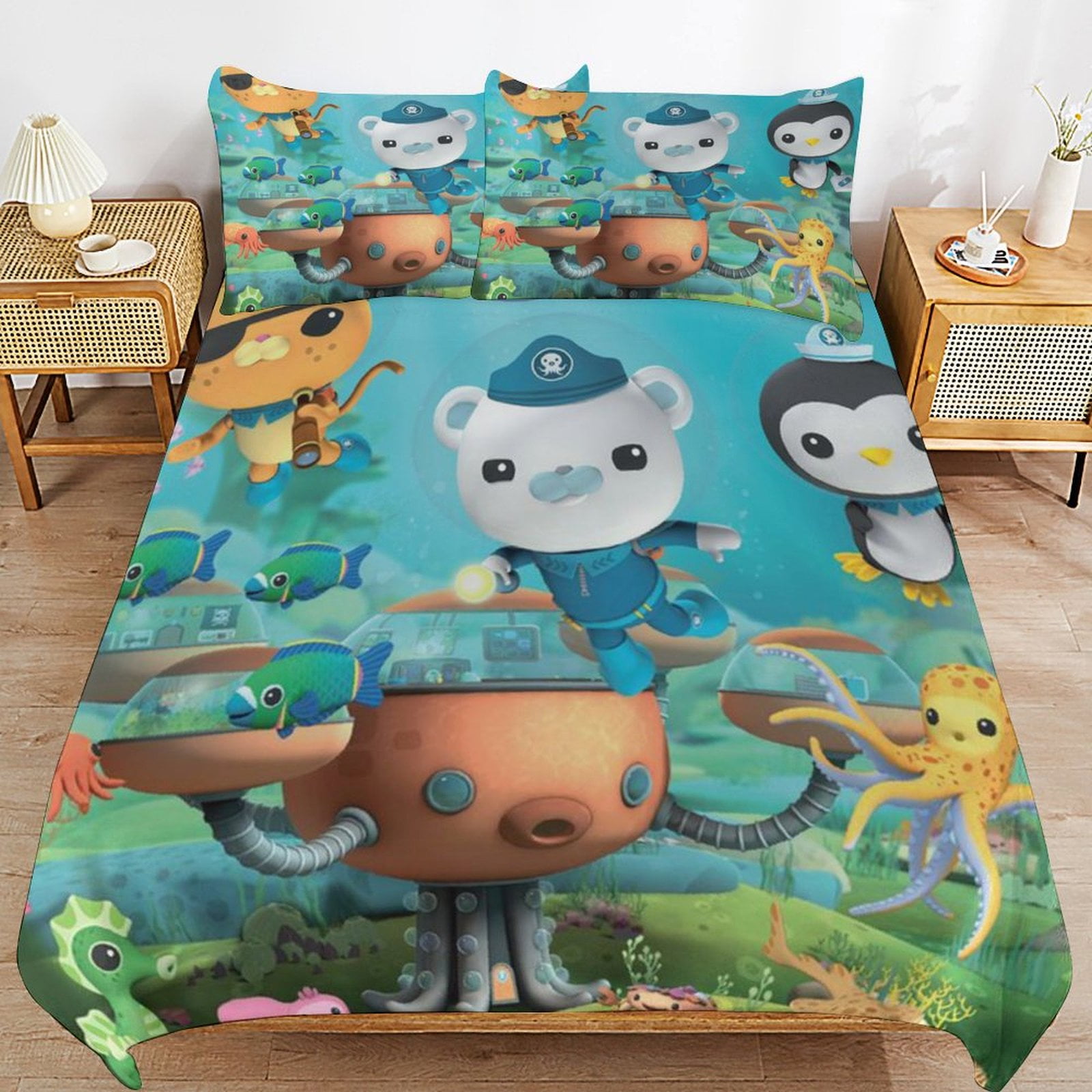 The Octonauts 3 Pieces Bedding Set 3D Printed Lightweight Bed Quilt Set ...