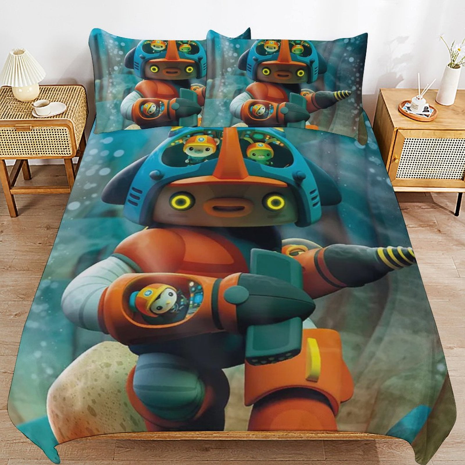 The Octonauts 3 Pieces Bedding Set 3D Printed Lightweight Bed Quilt Set ...