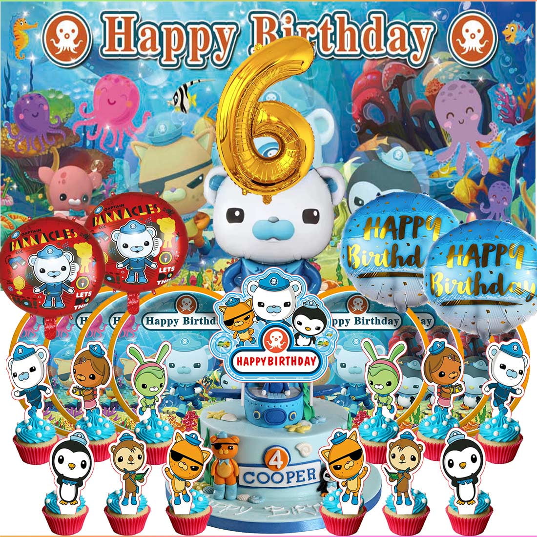 The Octonauts 6th Tableware Balloons Cake Toppers Backdrop Banner ...