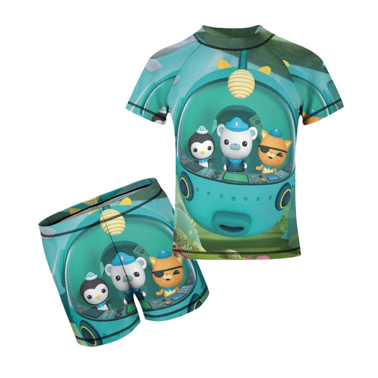 The Octonauts Boys 2-Piece Swimsuit Set Bathing Suit Short Sleeve ...