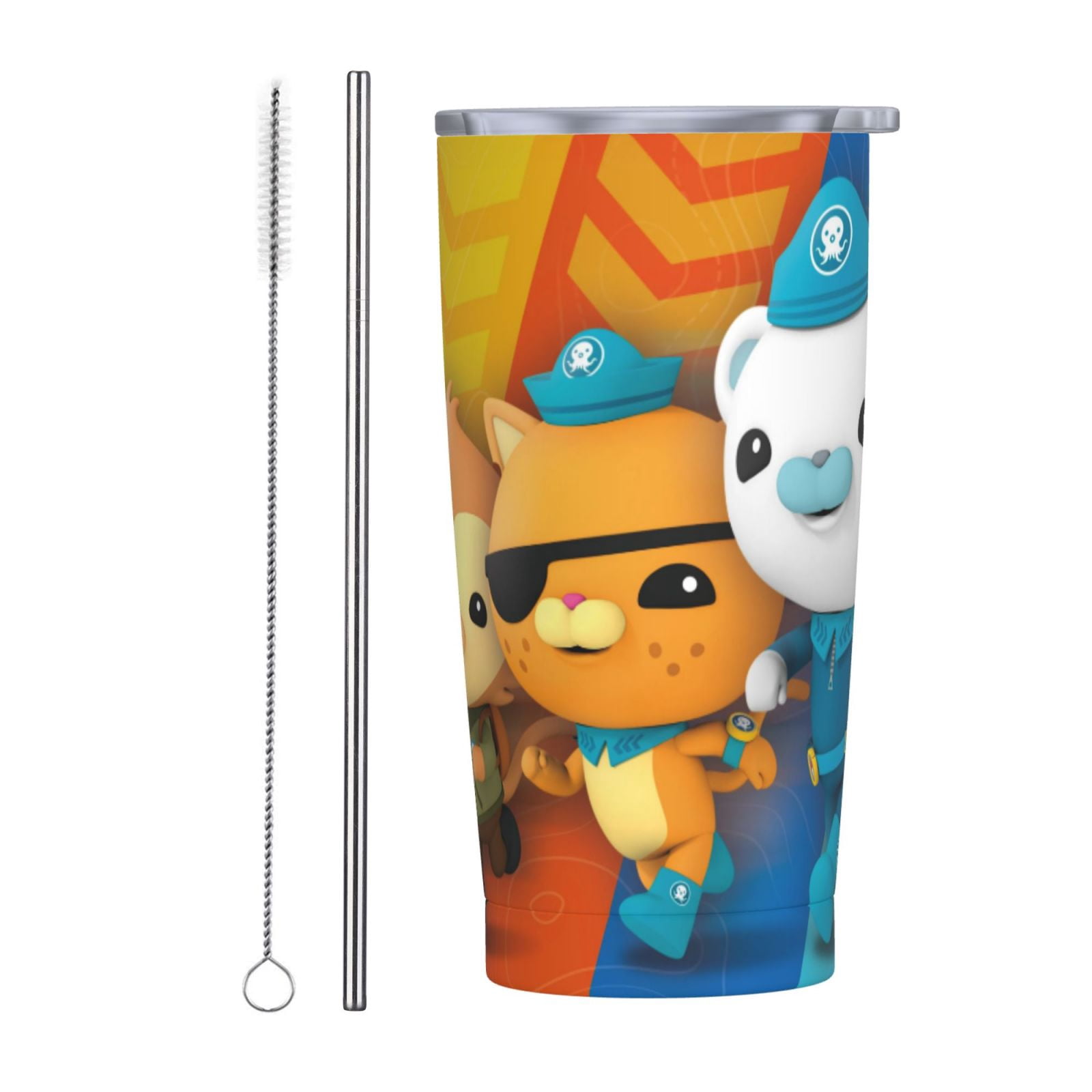 The Octonauts Car Cup With Straw 20oz Stainless Steel Tumbler Push-Pull ...