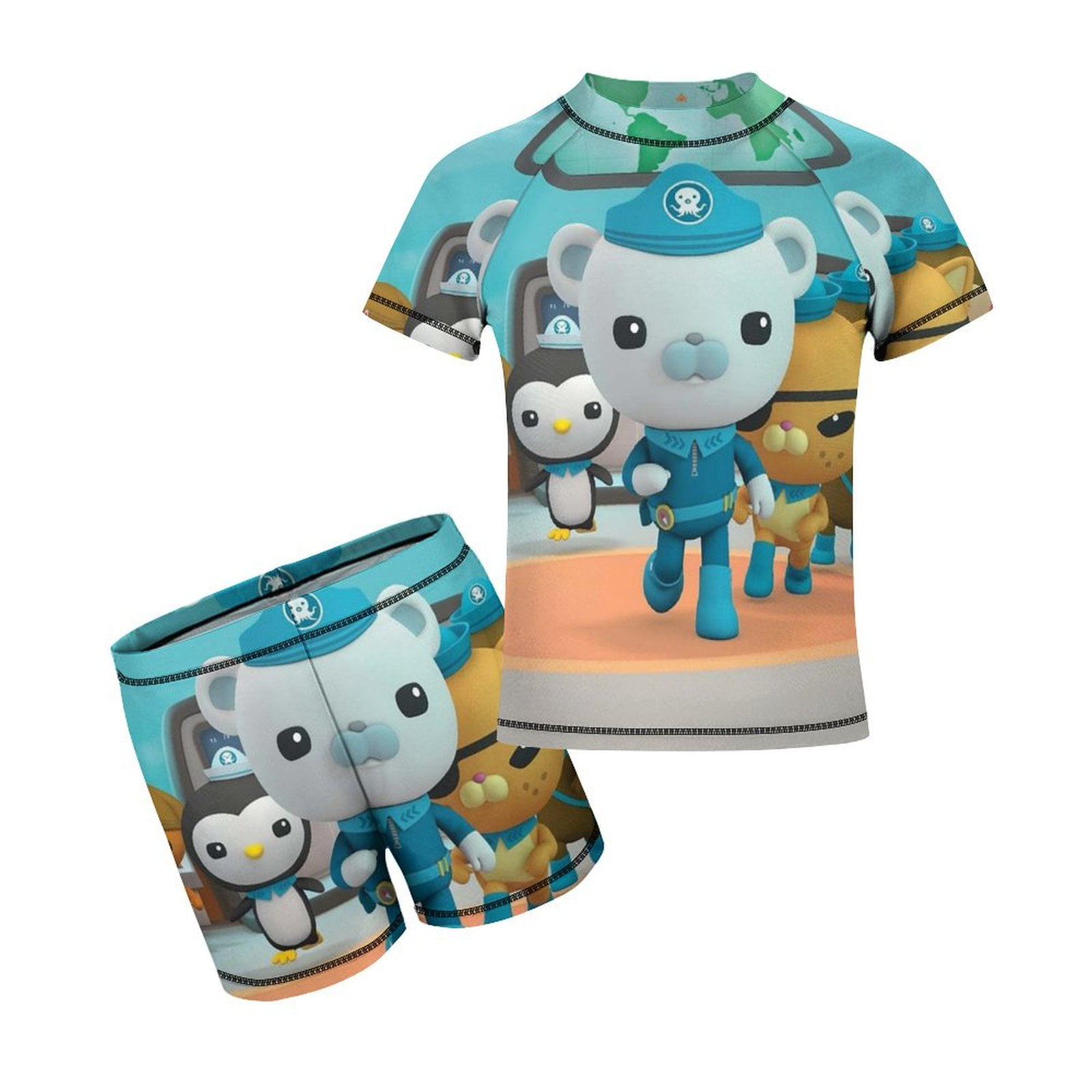 The Octonauts Cartoon Boy's Swimsuit Short Sleeve T Shirt Swim Trunks ...