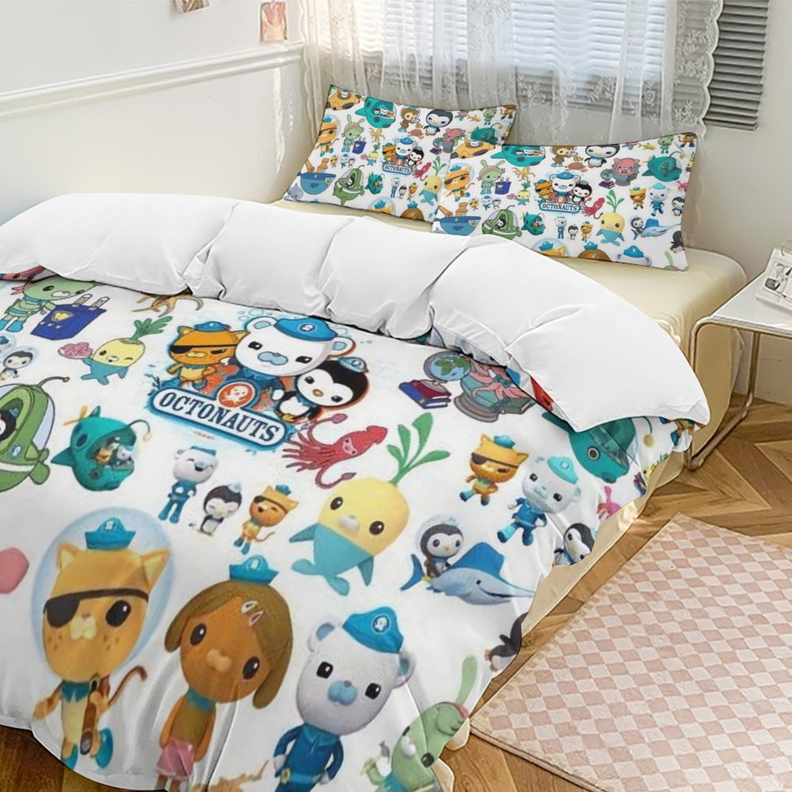 The Octonauts Cartoon Home Bed 3-piece Set, Polyester Wash Student ...
