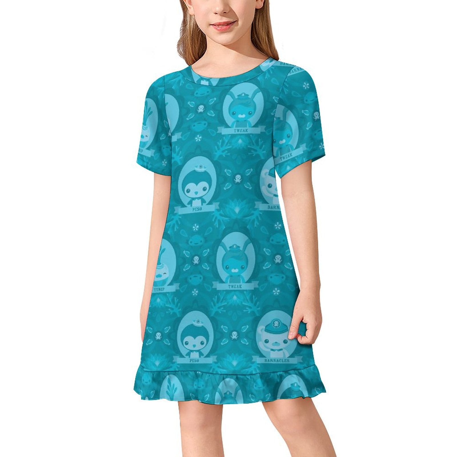 The Octonauts Children's Short Sleeved Dress 3D Printed Classical Girl ...