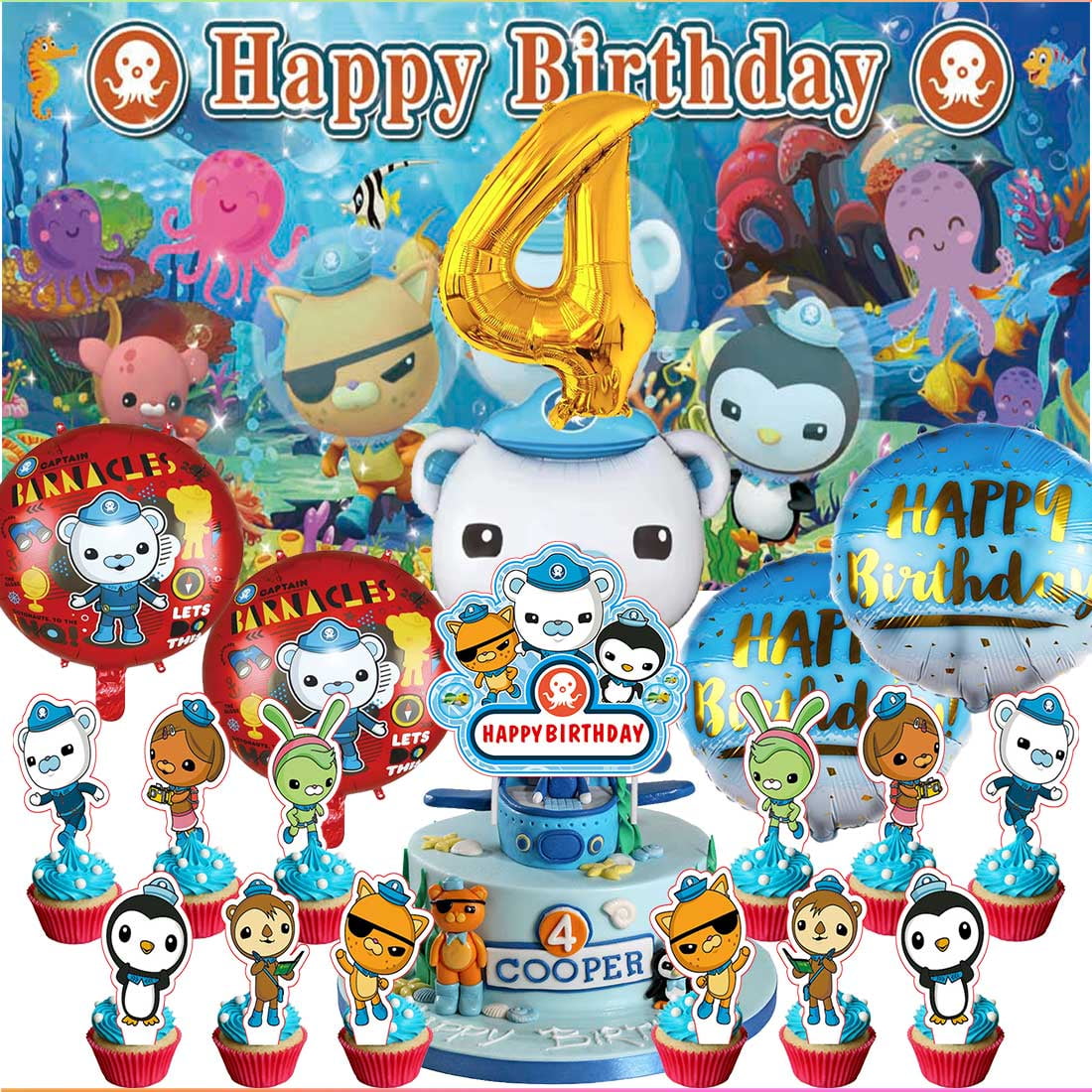 The Octonauts Party Supplies Decor 4th Kit Balloons Birthday Cake ...