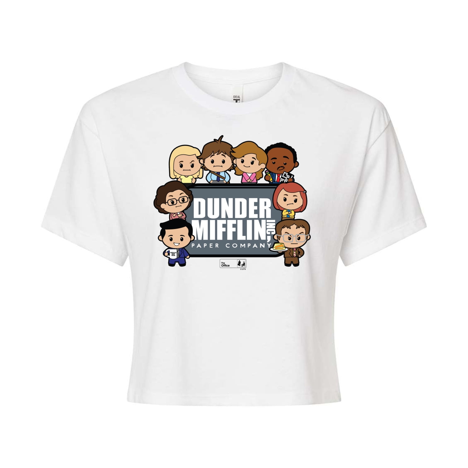 The Office - Dunder Mifflin Cute Characters - Juniors Cropped Cotton ...