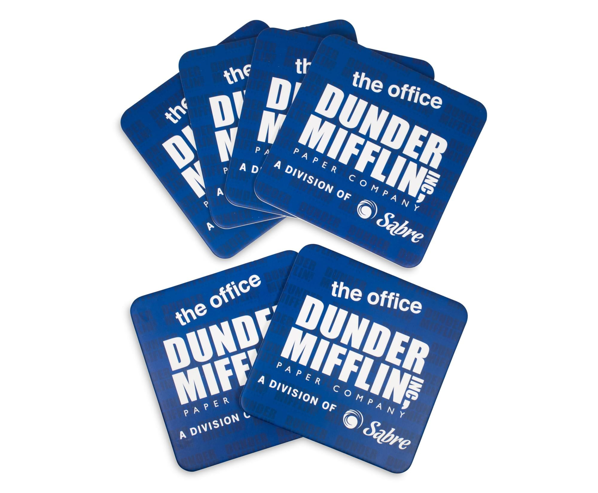 The Office Dunder Mifflin Logo Paper Drink Coasters | Set of 6 ...