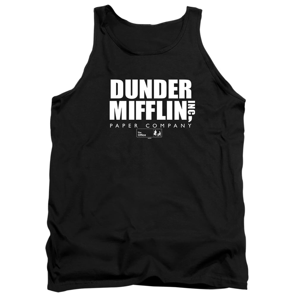 The Office Dunder Mifflin Logo Unisex Adult Tank Top,Black, Medium ...
