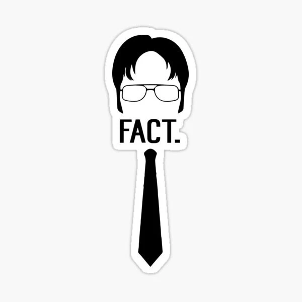 The Office Dwight Fact Sticker Phone Decal Water Bottle Stickers Car ...