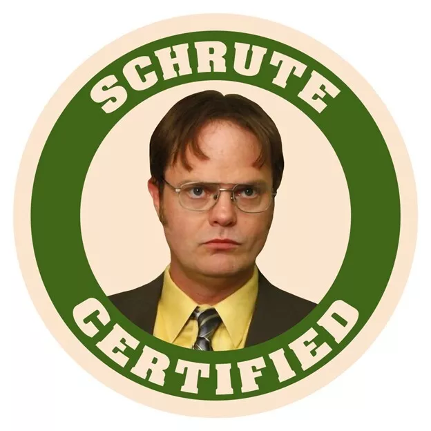 The Office Dwight Schrute Certified Sticker Phone Decal Water Bottle ...