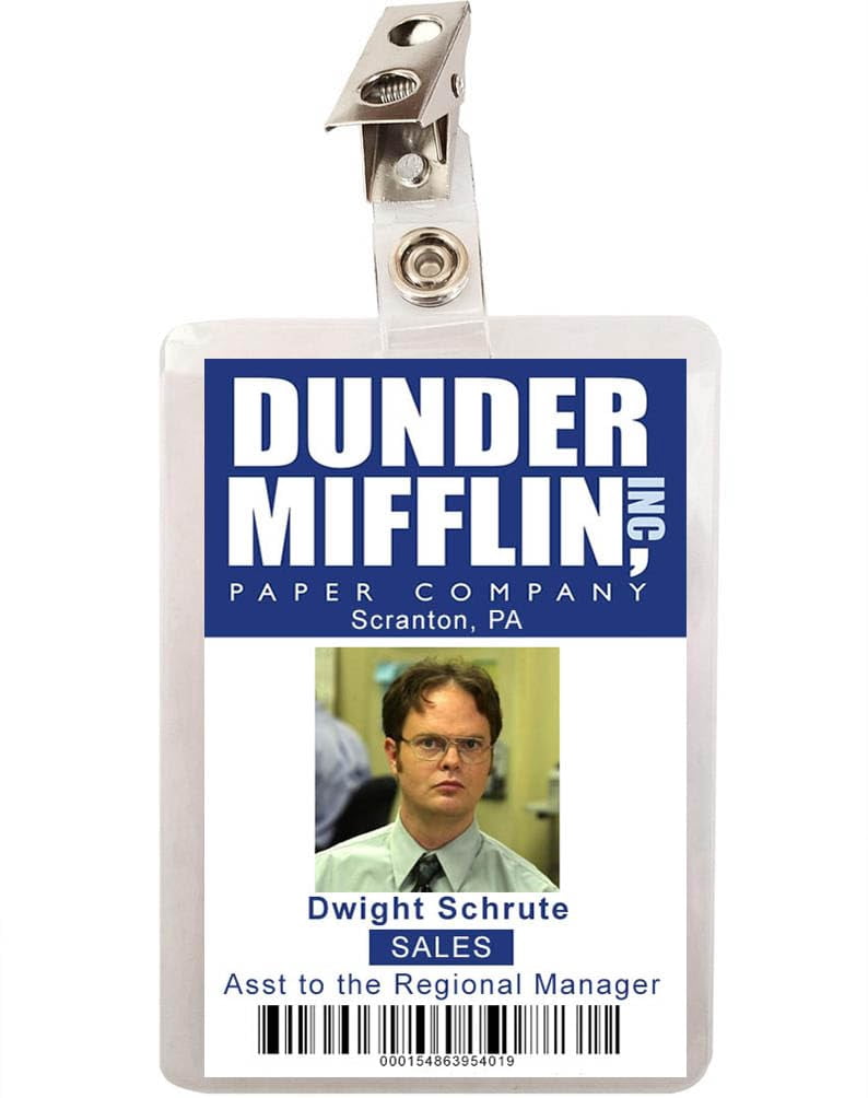 The Office Dwight Schrute Dunder Mifflin ID Badge - Walmart.com
