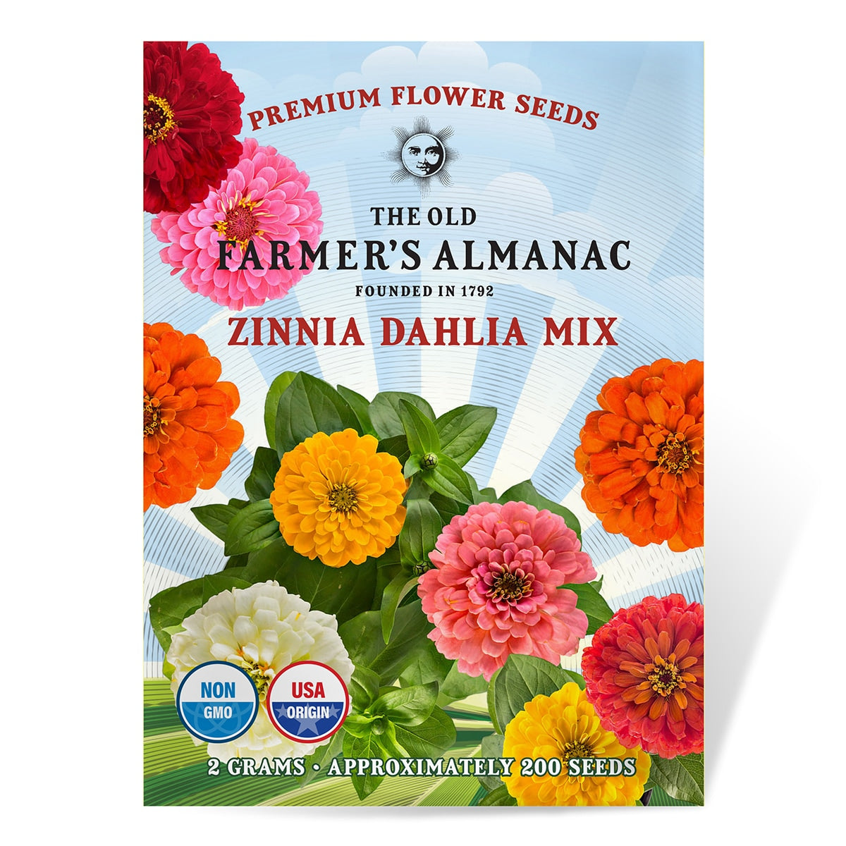Zinnia Flower Garden Seeds - Dahlia Flowered Mix - 1 Oz - Annual Flower ...