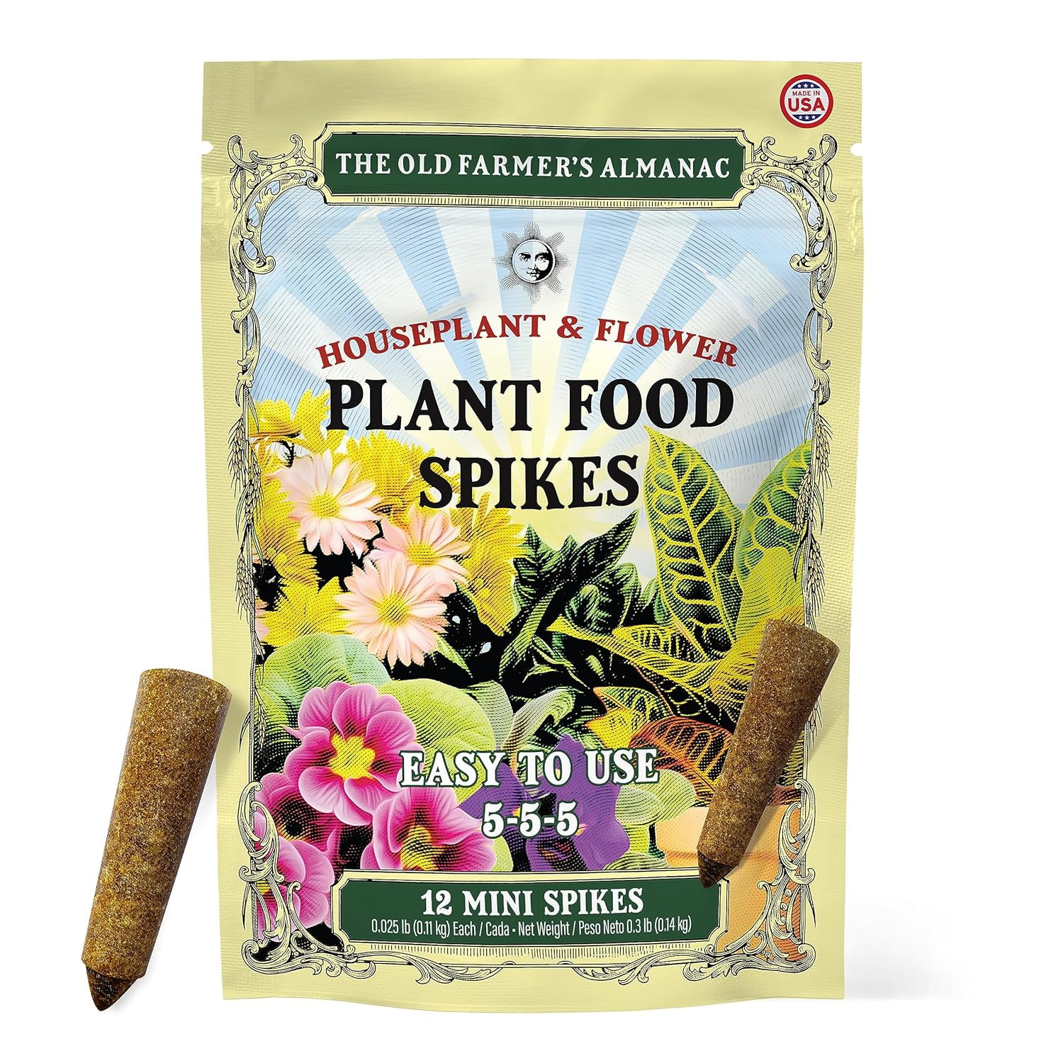 The Old Farmer's Almanac Houseplant & Flower Plant Food Mini Spikes ...