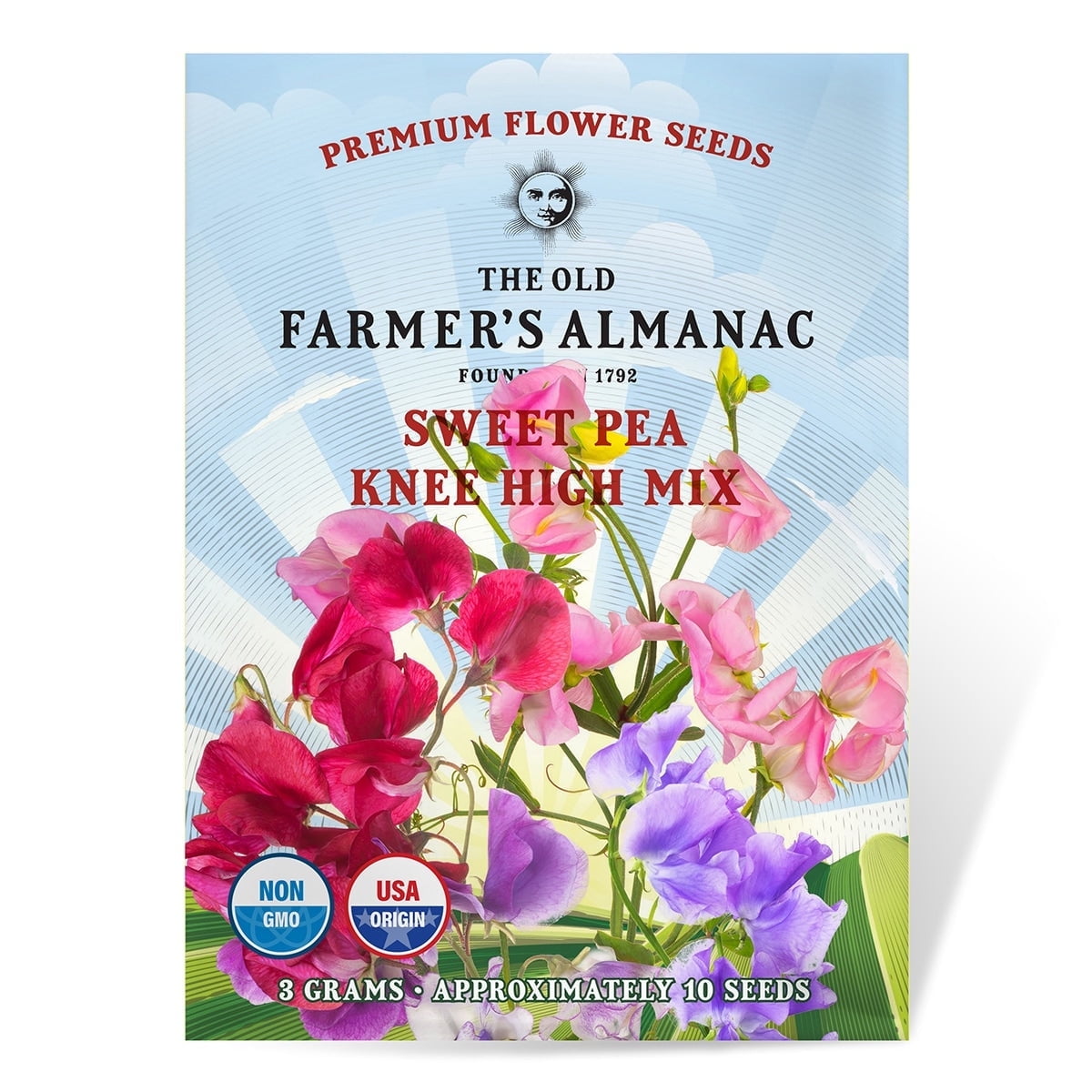 The Old Farmer's Almanac Knee High Mix Sweet Pea Seeds - Premium Non ...