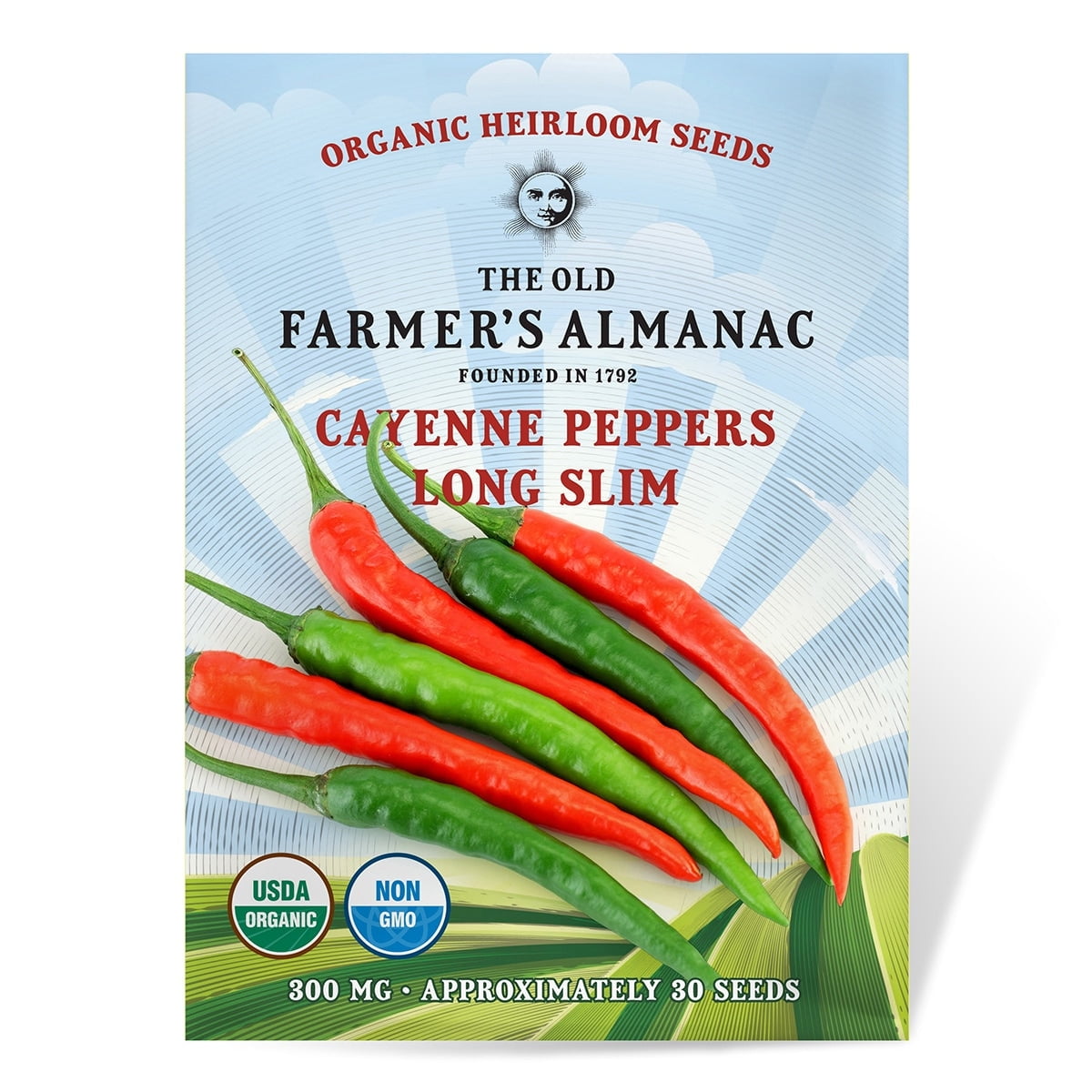 The Old Farmer's Almanac Organic Long Slim Cayenne Pepper Seeds ...