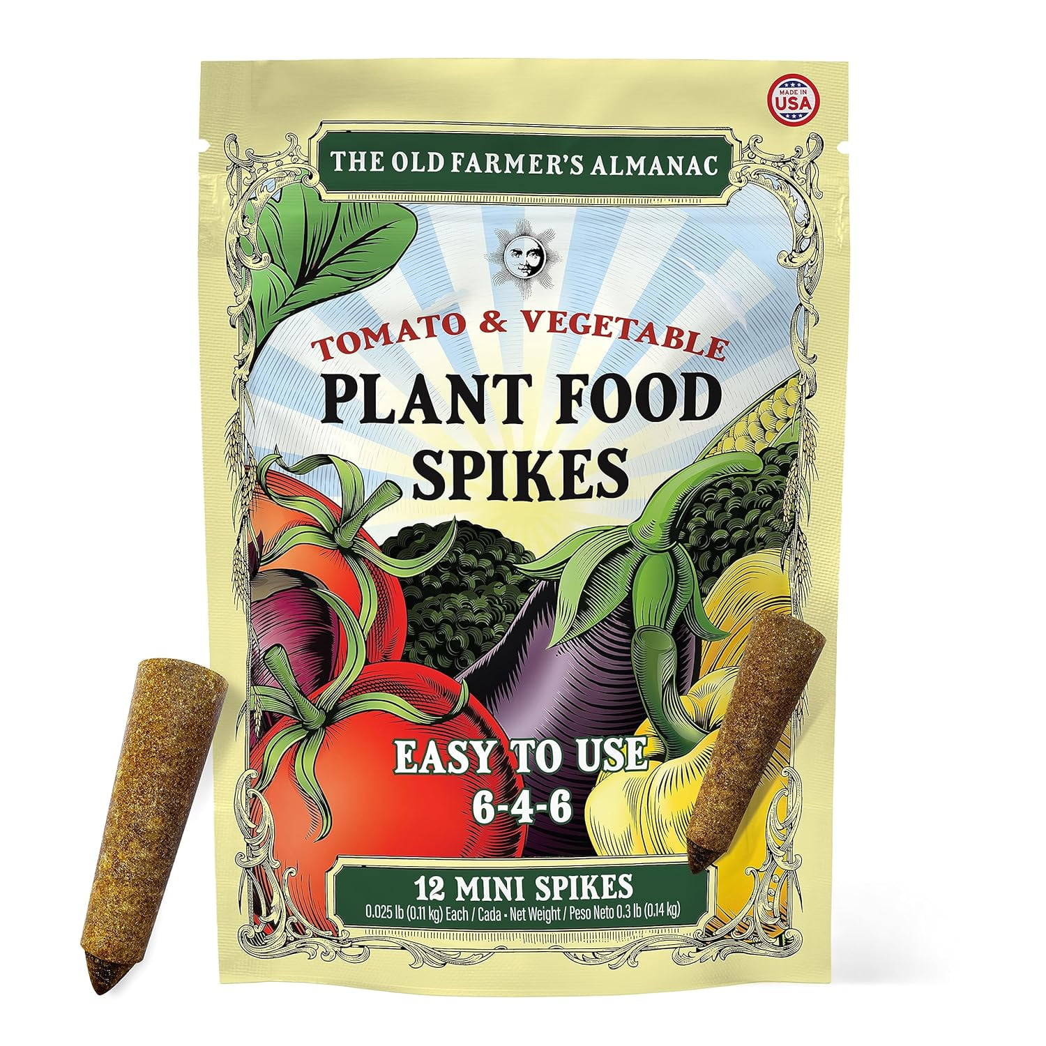 The Old Farmer's Almanac Tomato & Vegetable Plant Food Mini Spikes ...