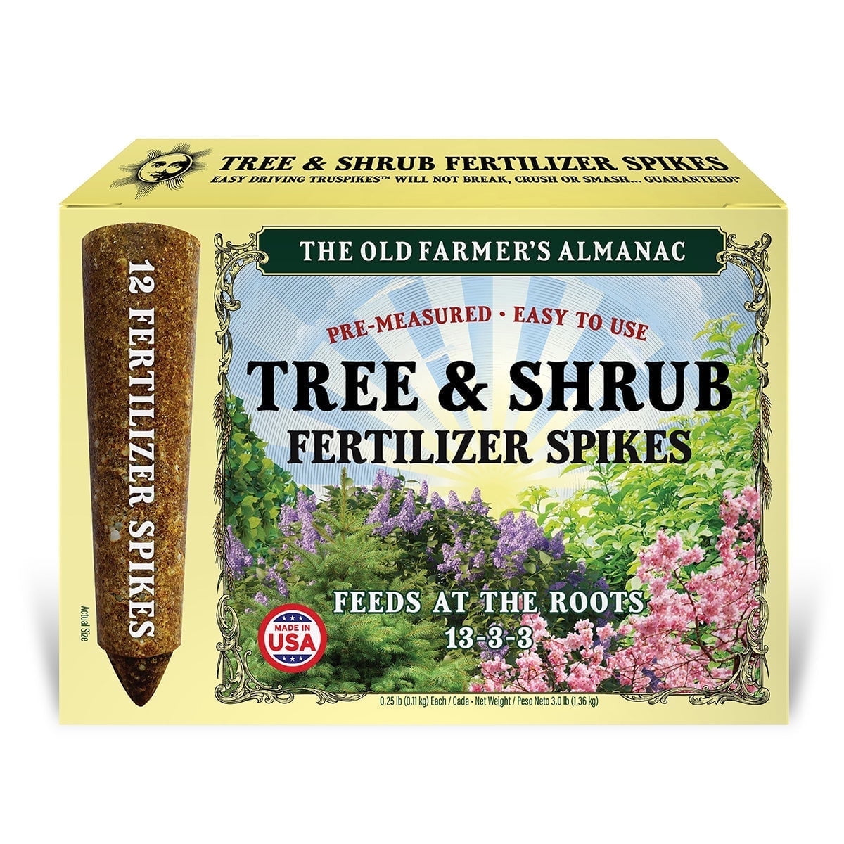 Old Farmer's Almanac Tree & Shrub Fertilizer Spikes, 3.0 Lbs 12pk ...