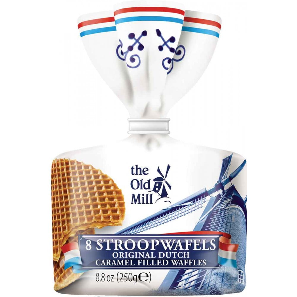 The Old Mill 8 Stroopwafels Original Dutch Caramel Filled Waffels ...