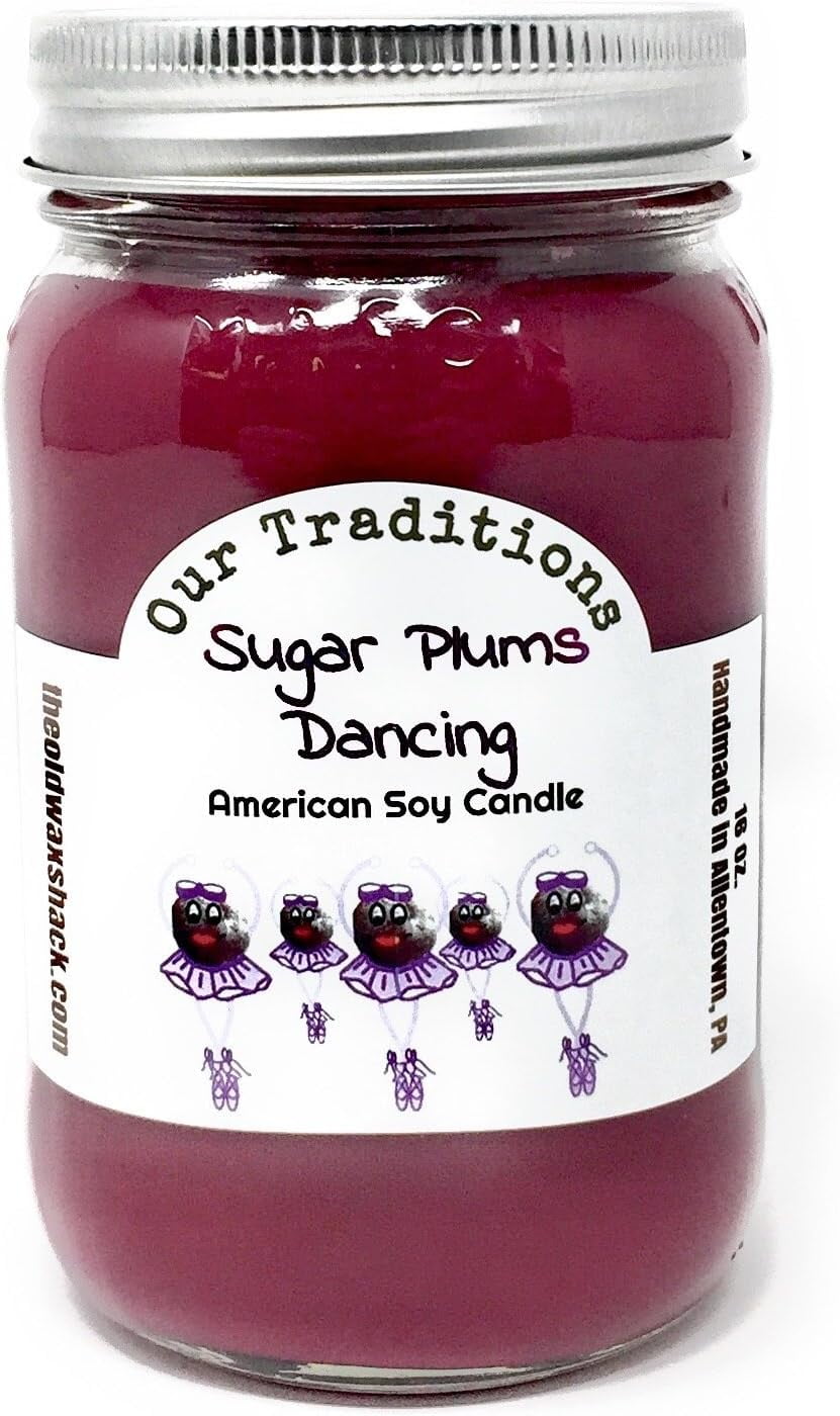 The Old Wax Shack® Sugar Plums Dancing Soy Candle - 16 oz. Mason Jar ...