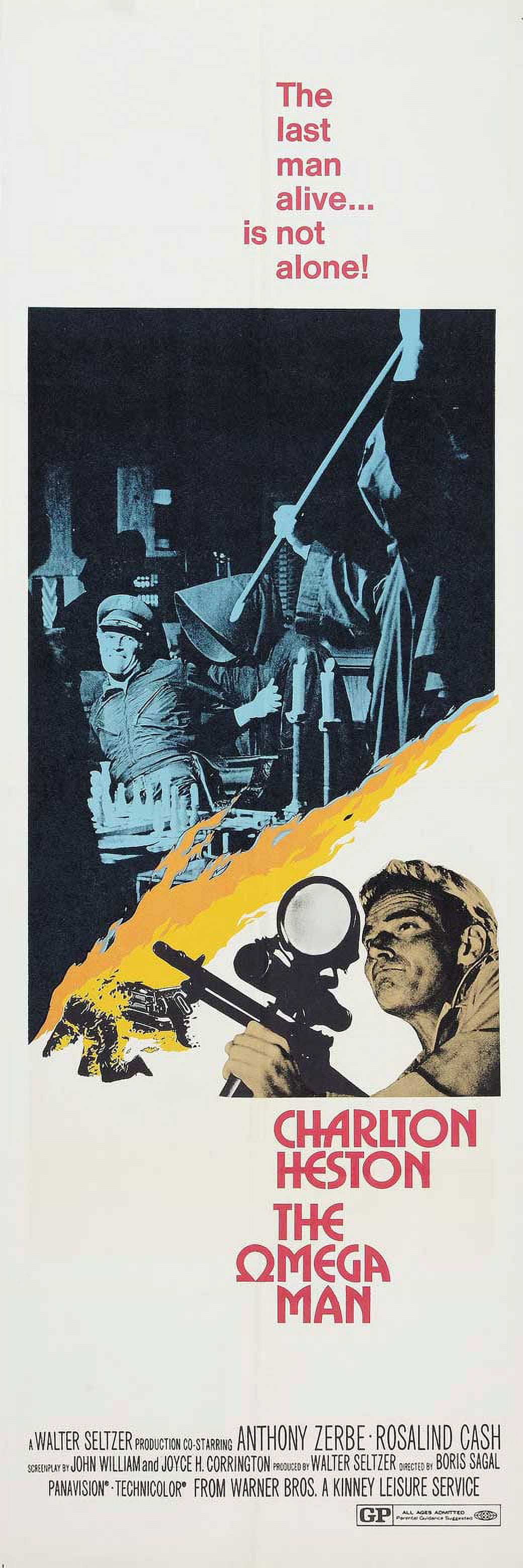 The Omega Man - movie POSTER (Insert Style E) (14" x 36") (1971 ...