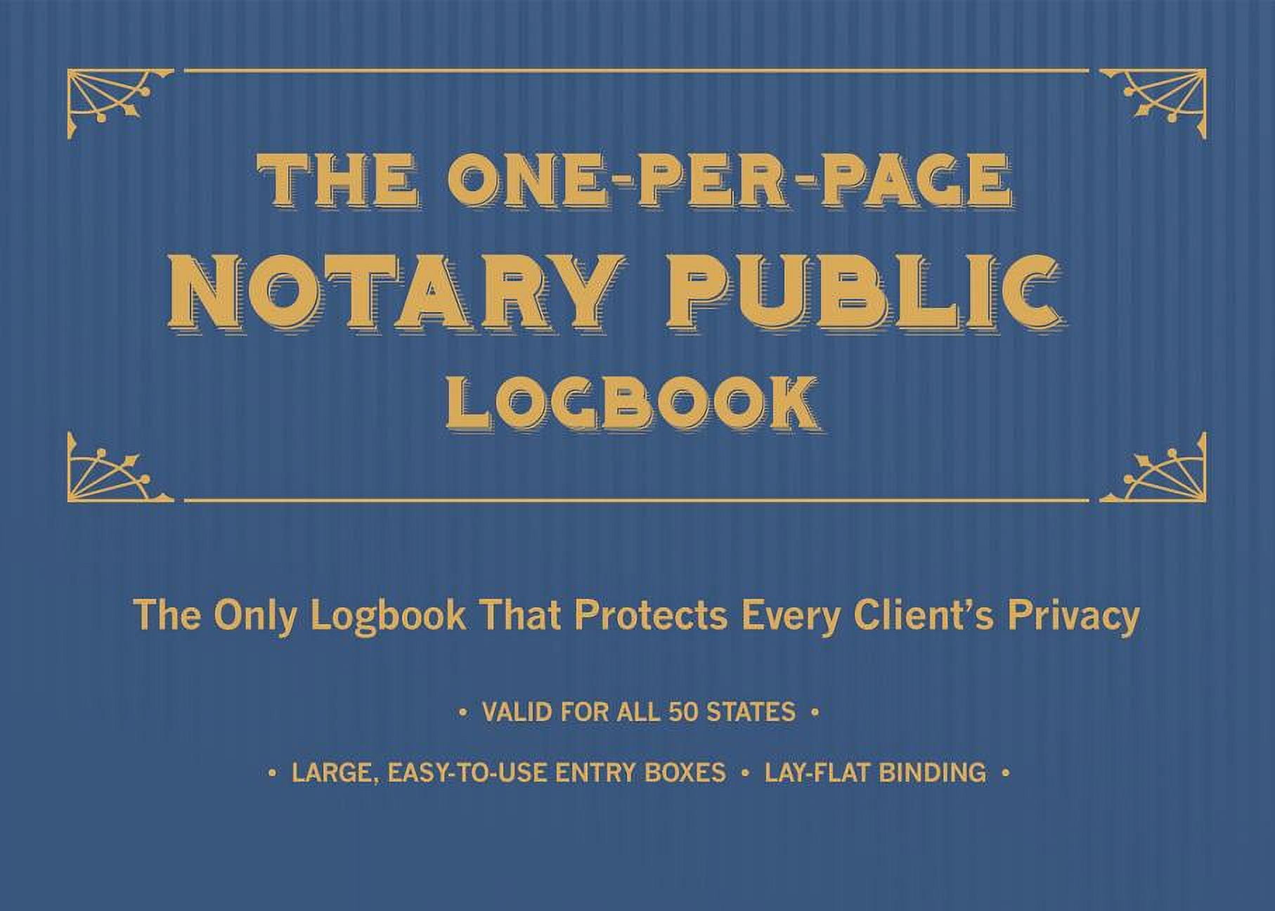 The One-Per-Page Notary Public Logbook, (Paperback) - Walmart.com
