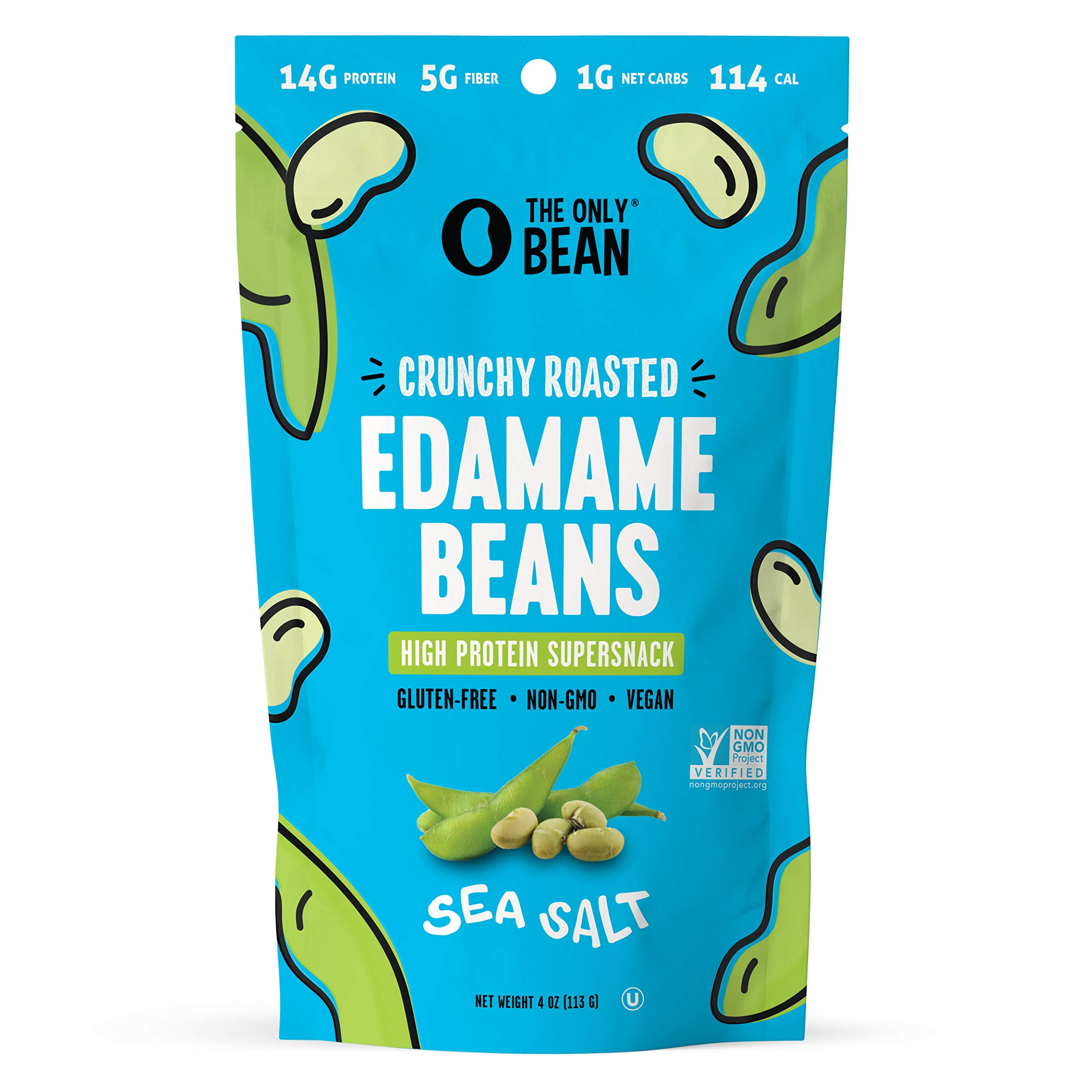 The Only Bean Edamame Roasted Crunch Sea Salt 4 oz (Pack of 6 ...