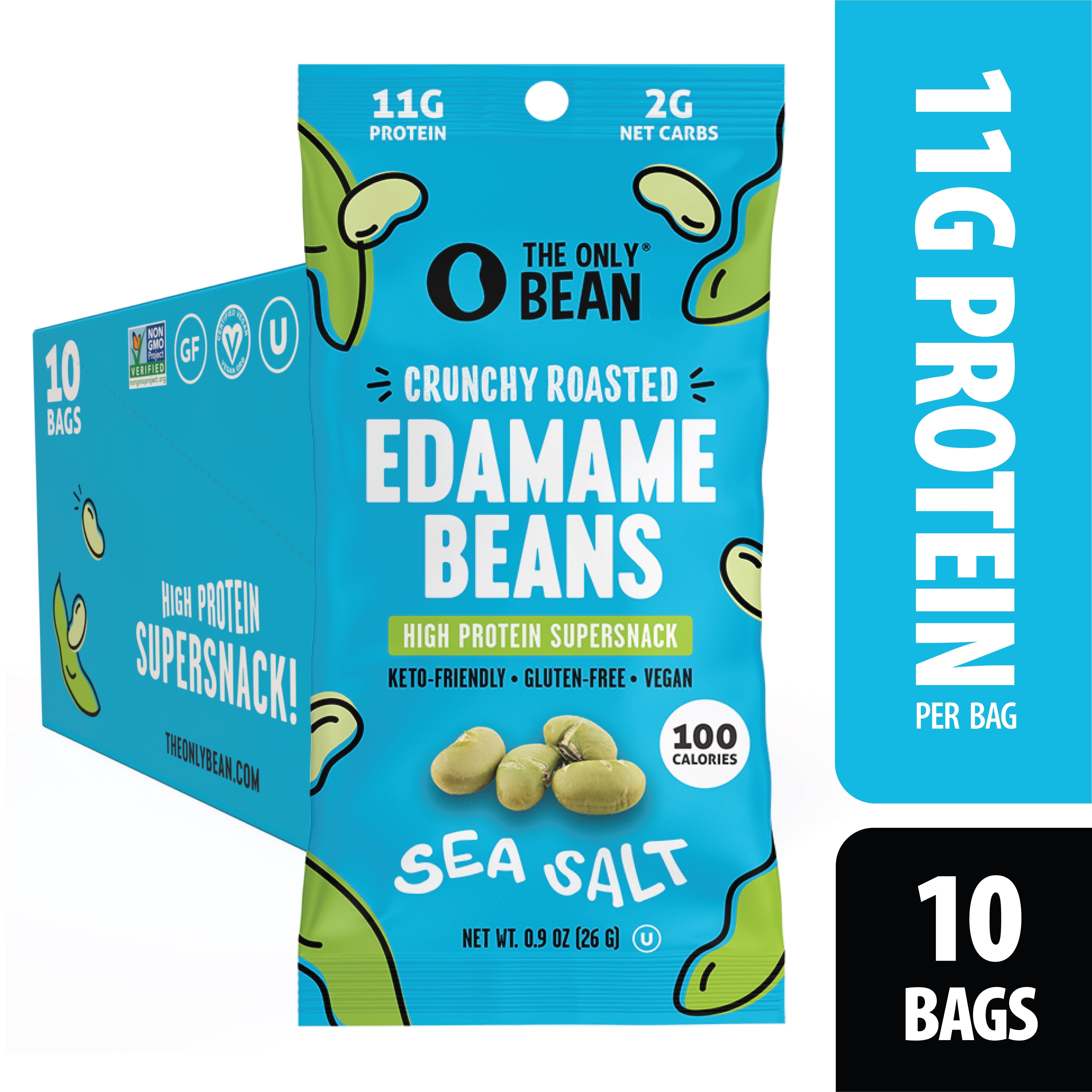 The Only Bean Healthy Snacks Crunchy Roasted Edamame Vegan Keto Food ...