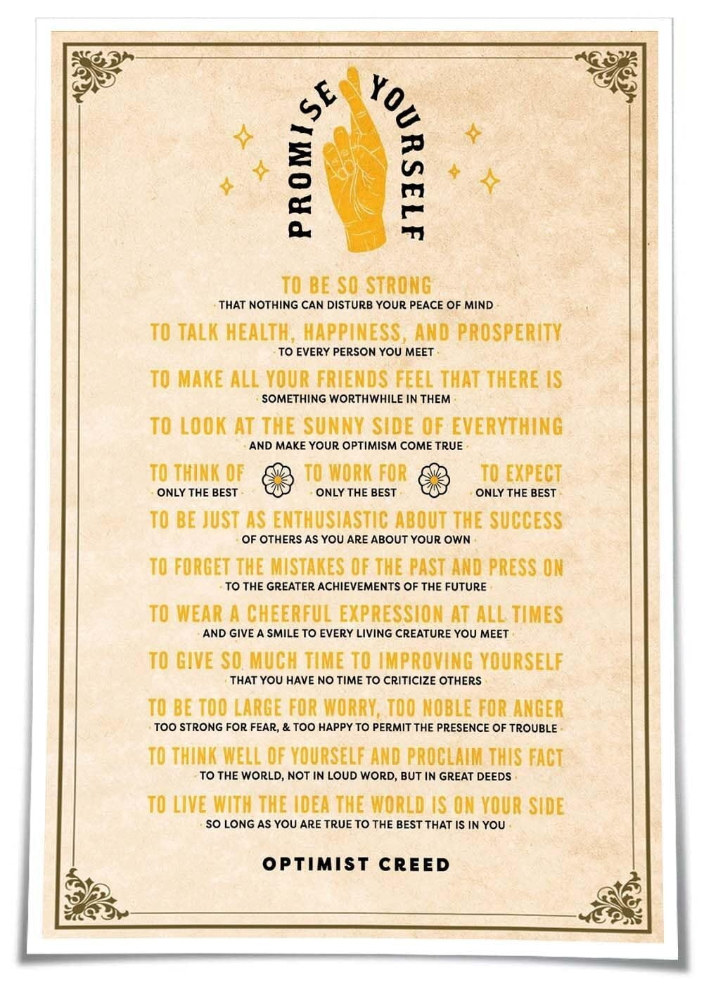 The Optimist Creed Poster Prints Retro Posters Wall Art for Living Room ...