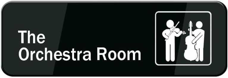 The Orchestra Room Sign For Door, Acrylic Plastic, Black And White ...
