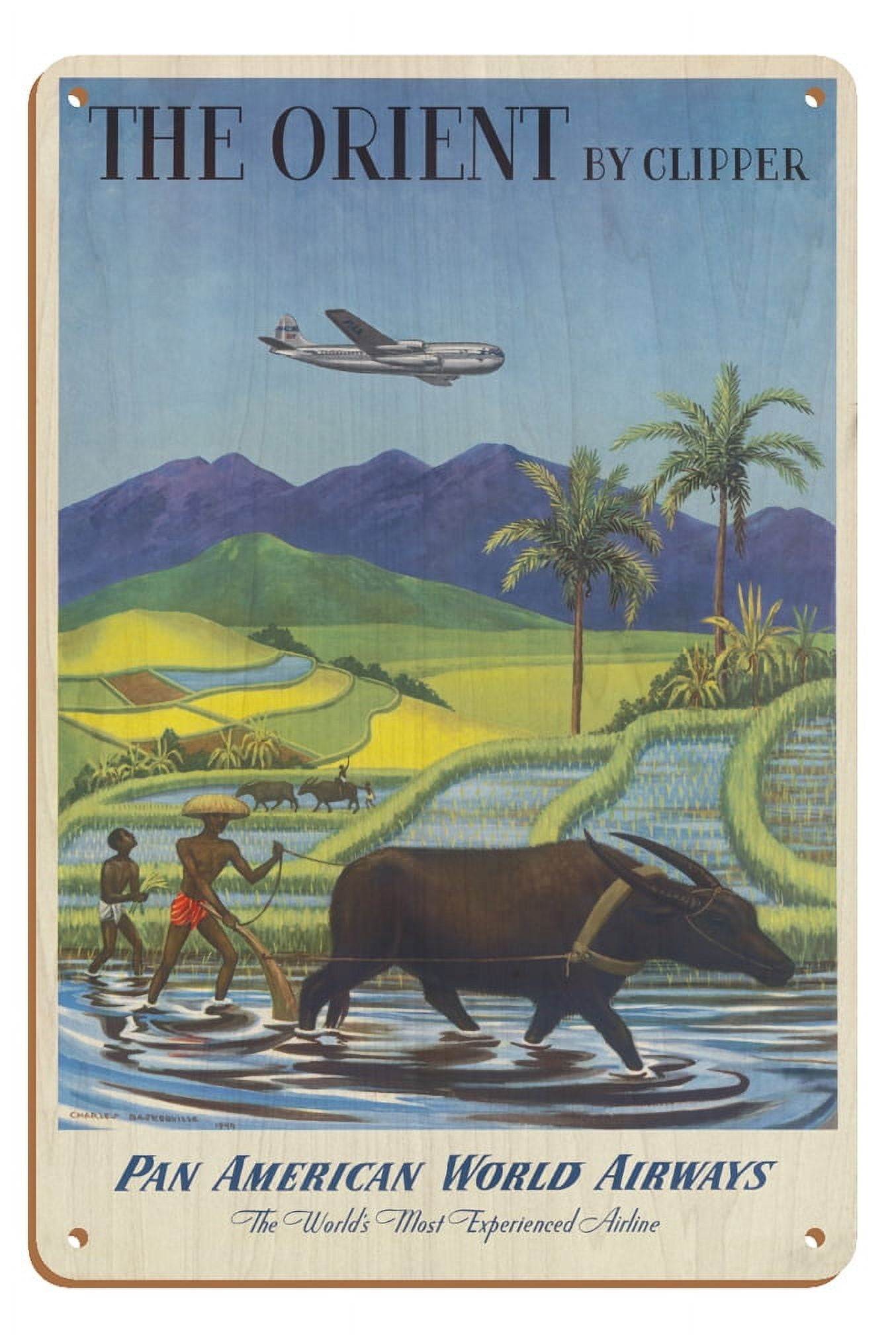 The Orient by Clipper - Boeing Stratocruiser over Rice Paddy - Pan ...
